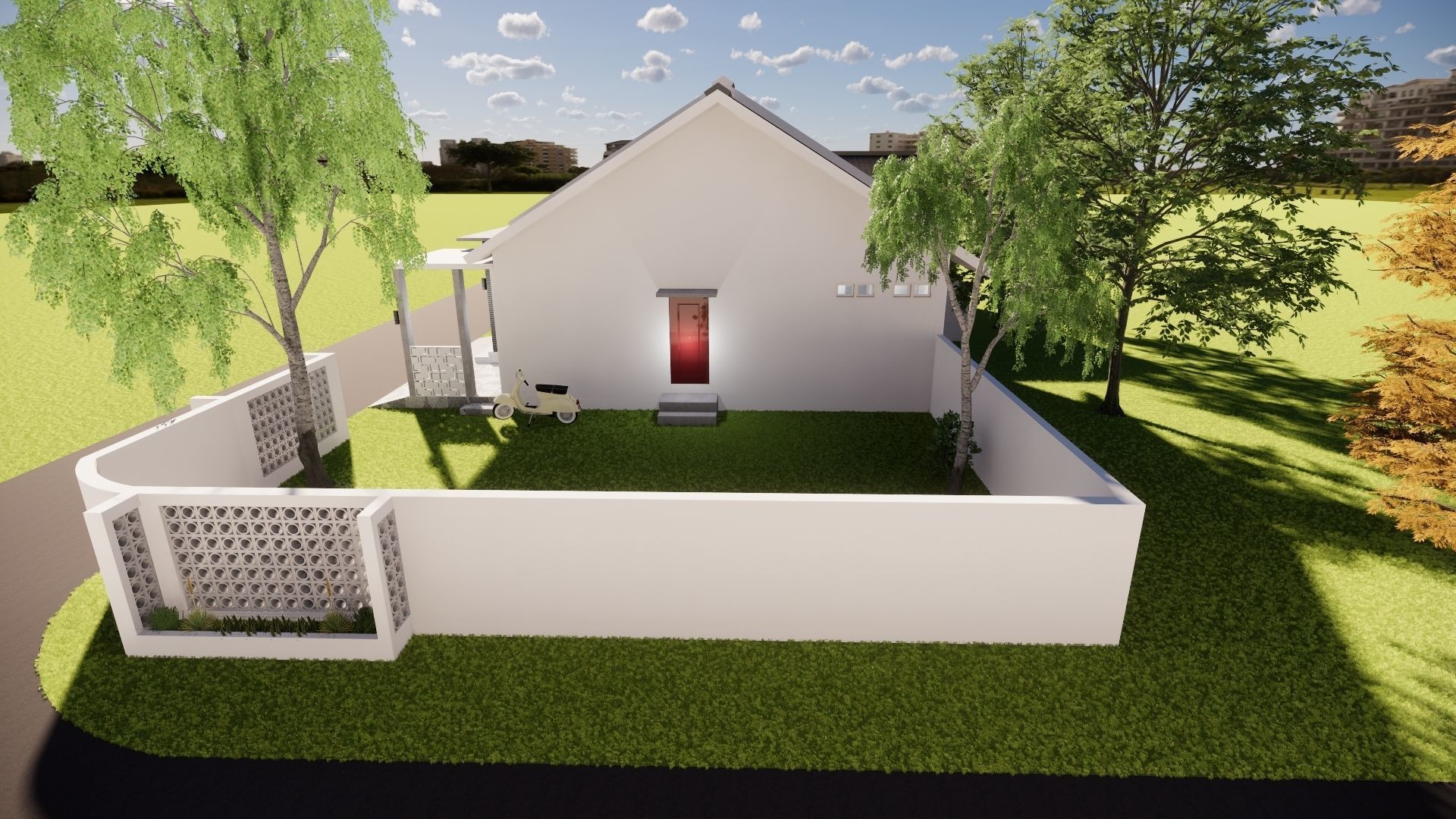 3D model 1 Floor Minimalist Modern House Design Full Interior VR / AR ...