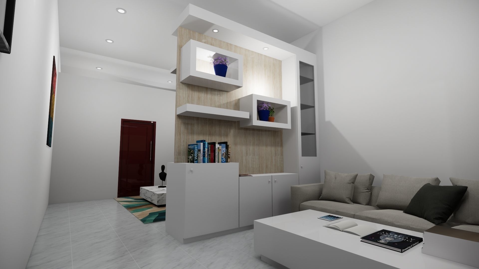 3D model 1 Floor Minimalist Modern House Design Full Interior VR / AR ...