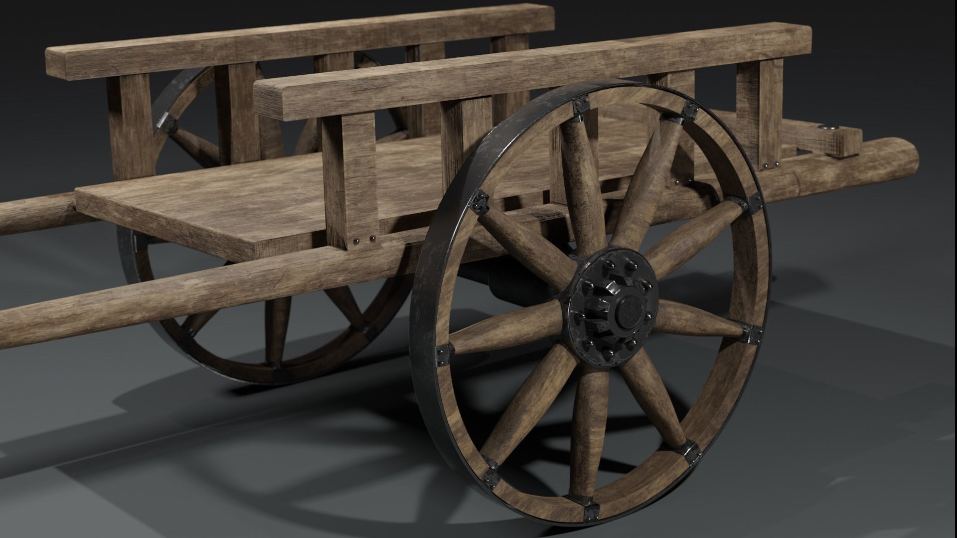 Medieval wooden cart Project 3d Model with PBR texture 3D model | CGTrader