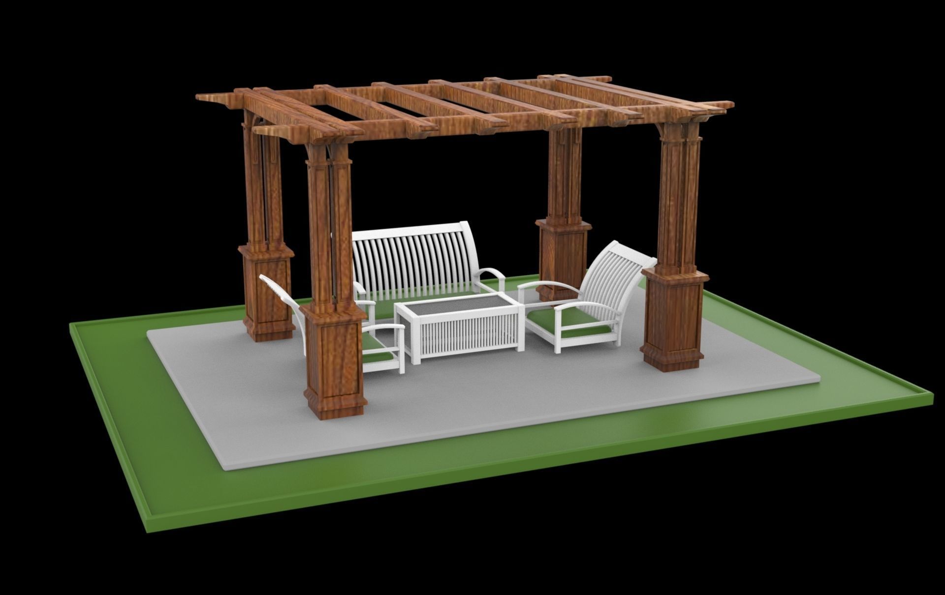 3D model Pergola VR / AR / low-poly | CGTrader