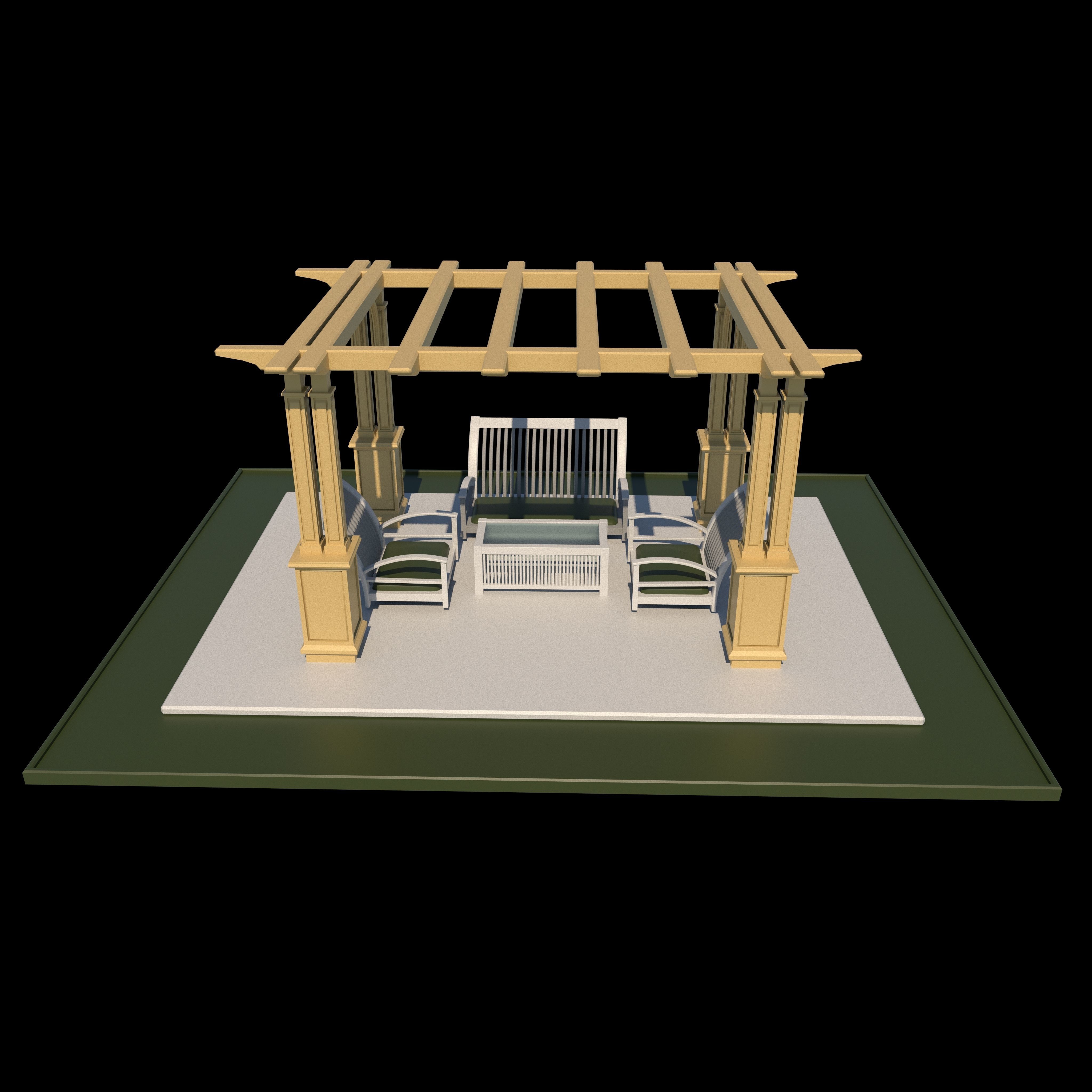 3D model Pergola VR / AR / low-poly | CGTrader