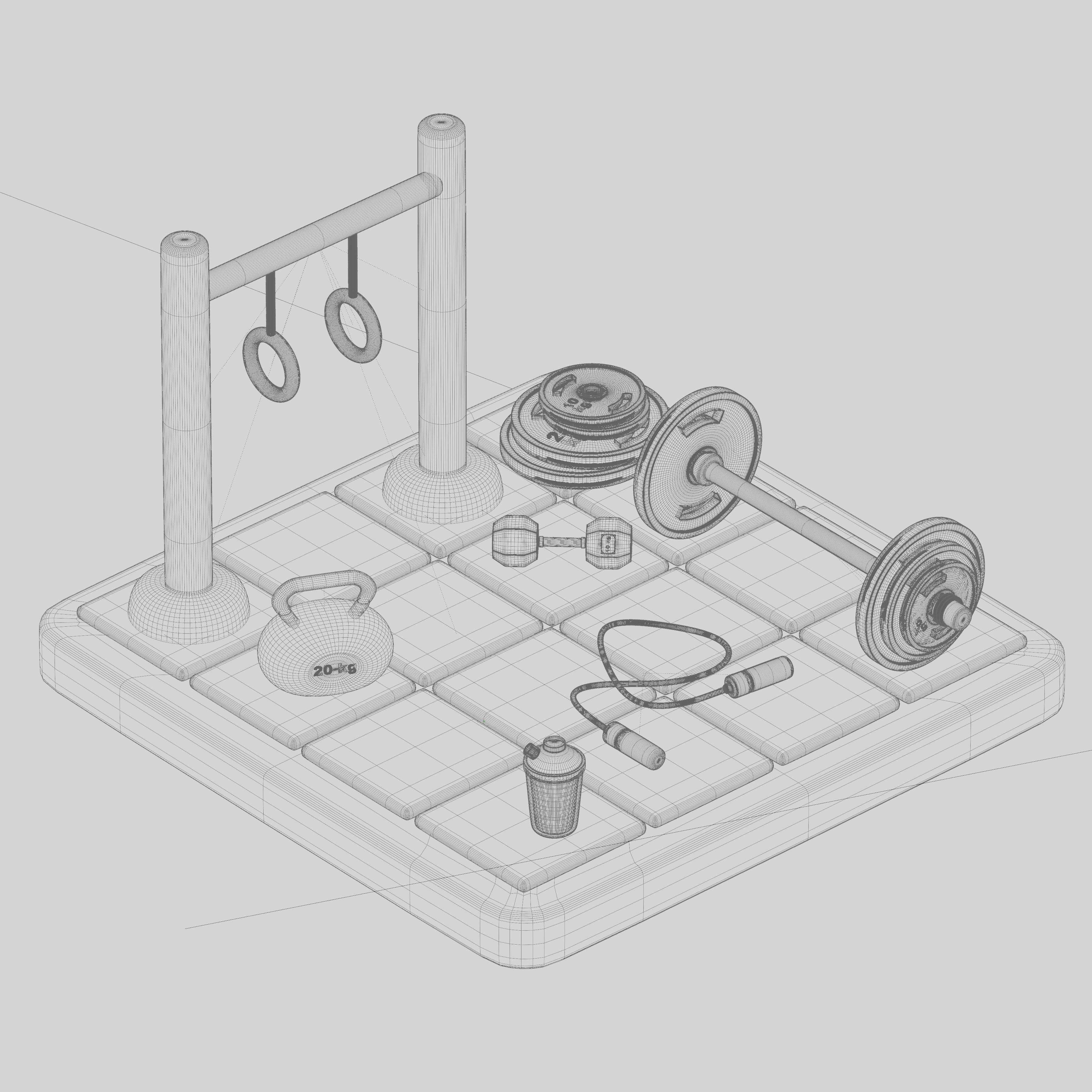 Gym isometric 3D model | CGTrader