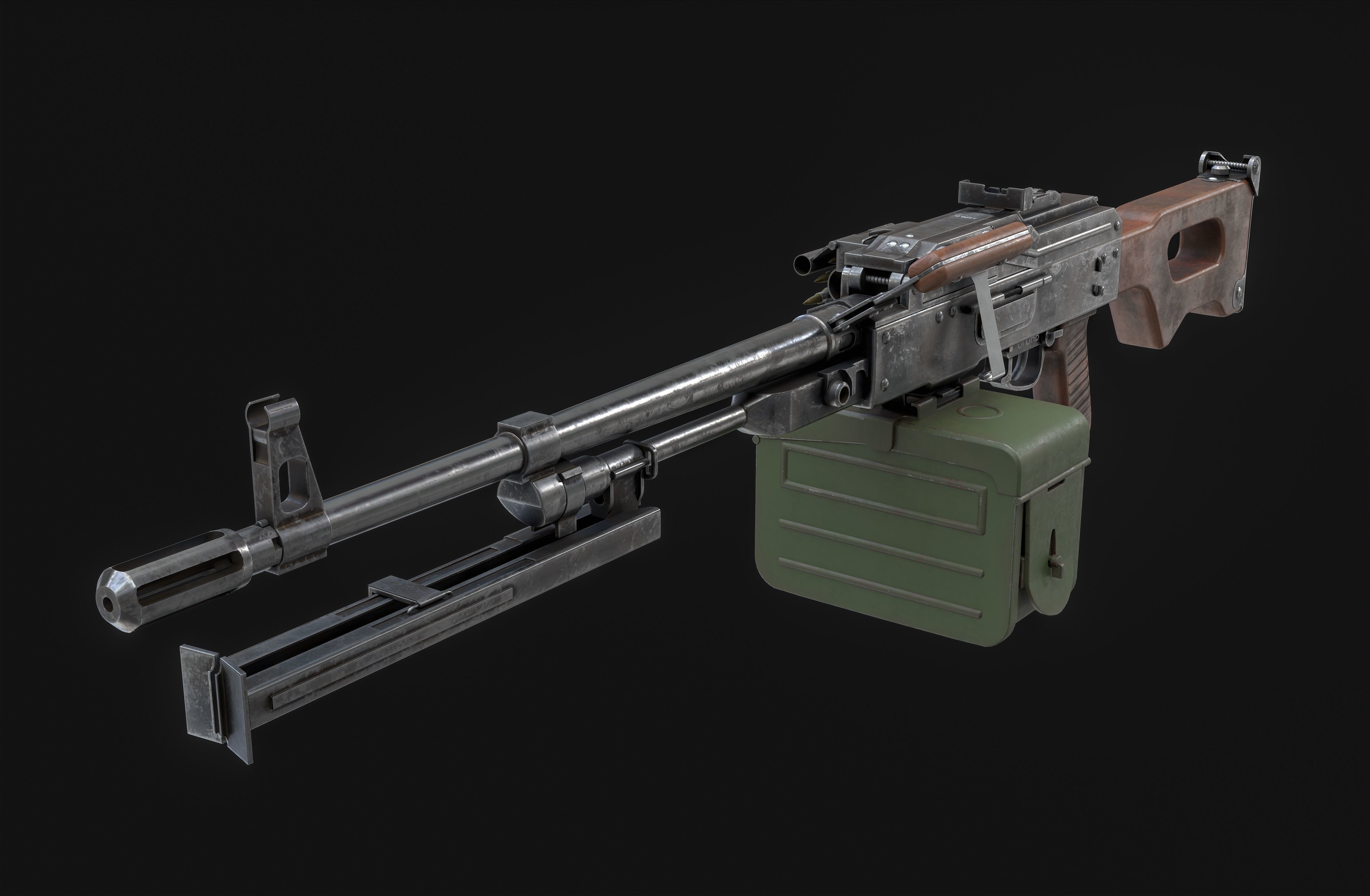 PK Machine Gun 3D model | CGTrader
