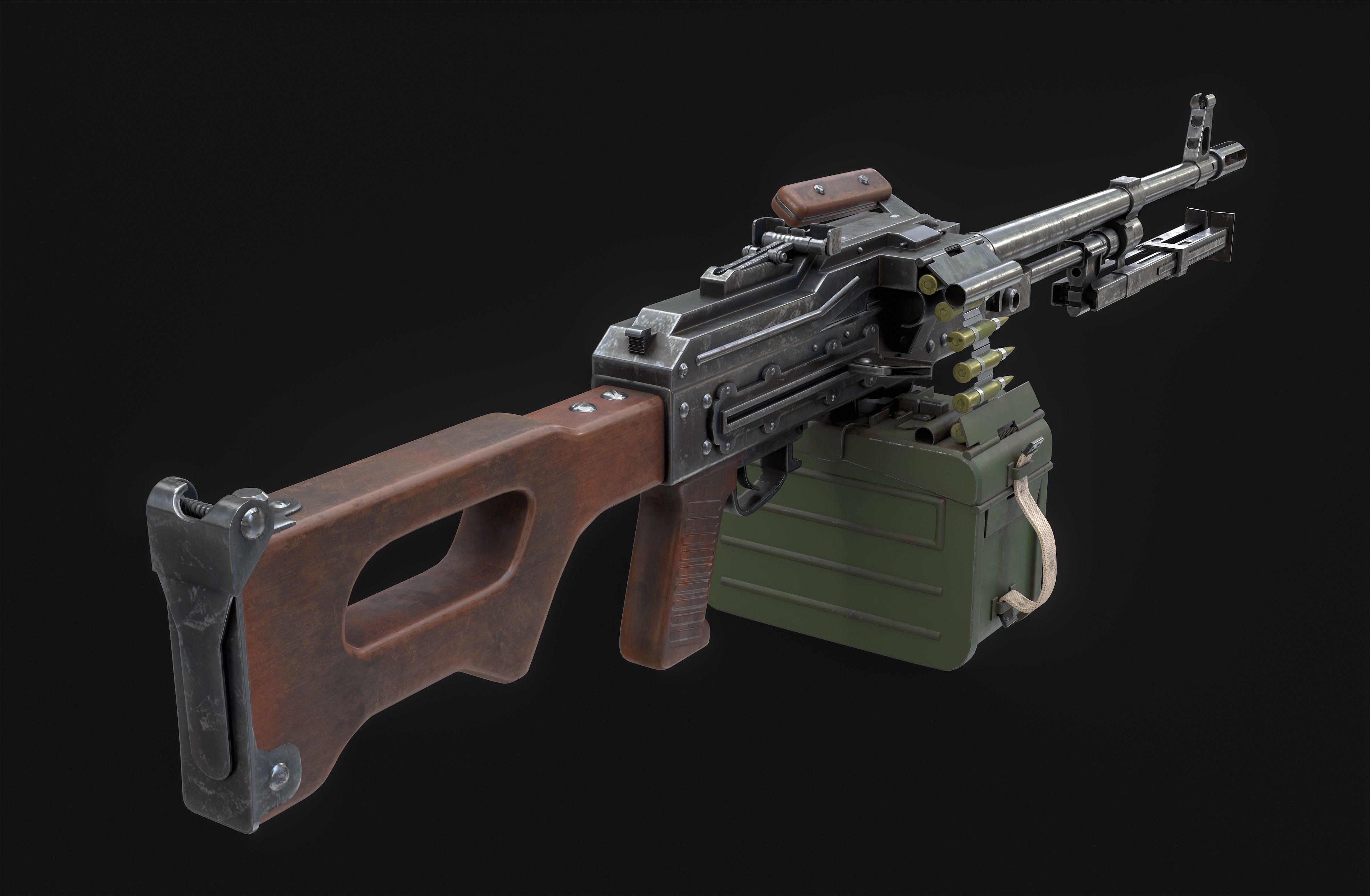 PK Machine Gun 3D model | CGTrader