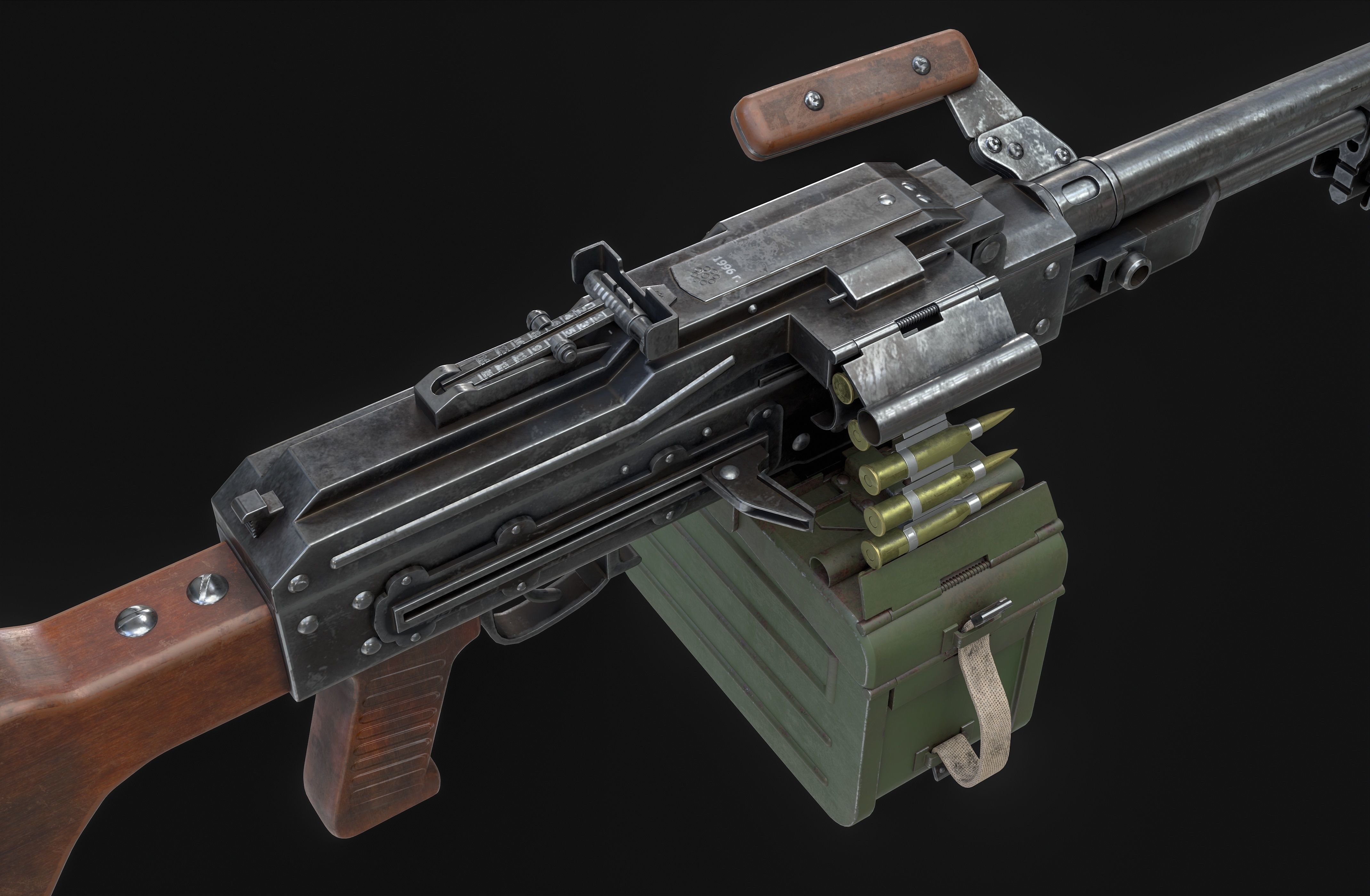 PK Machine Gun 3D model | CGTrader