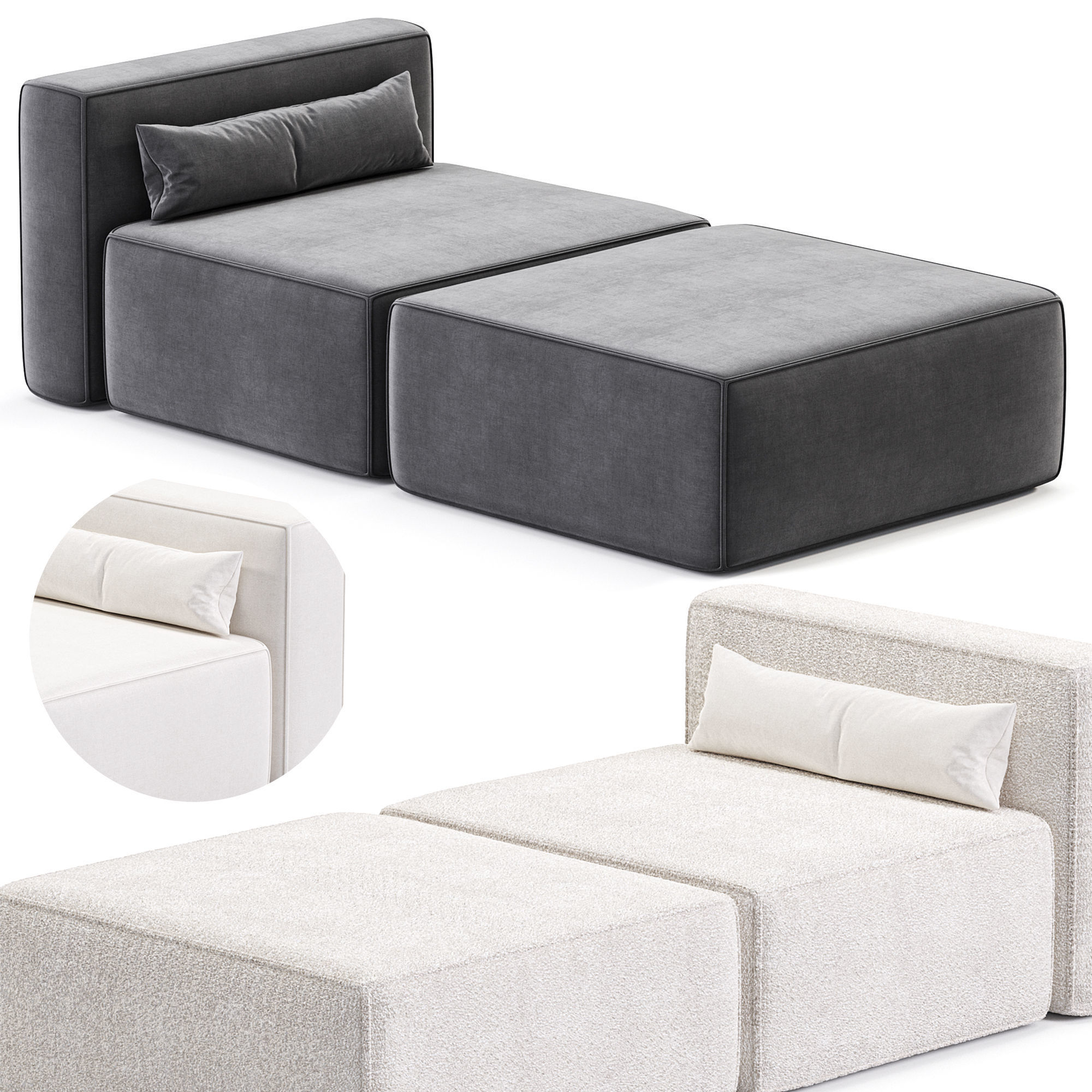 Mix Modular Chaise free 3D model | CGTrader