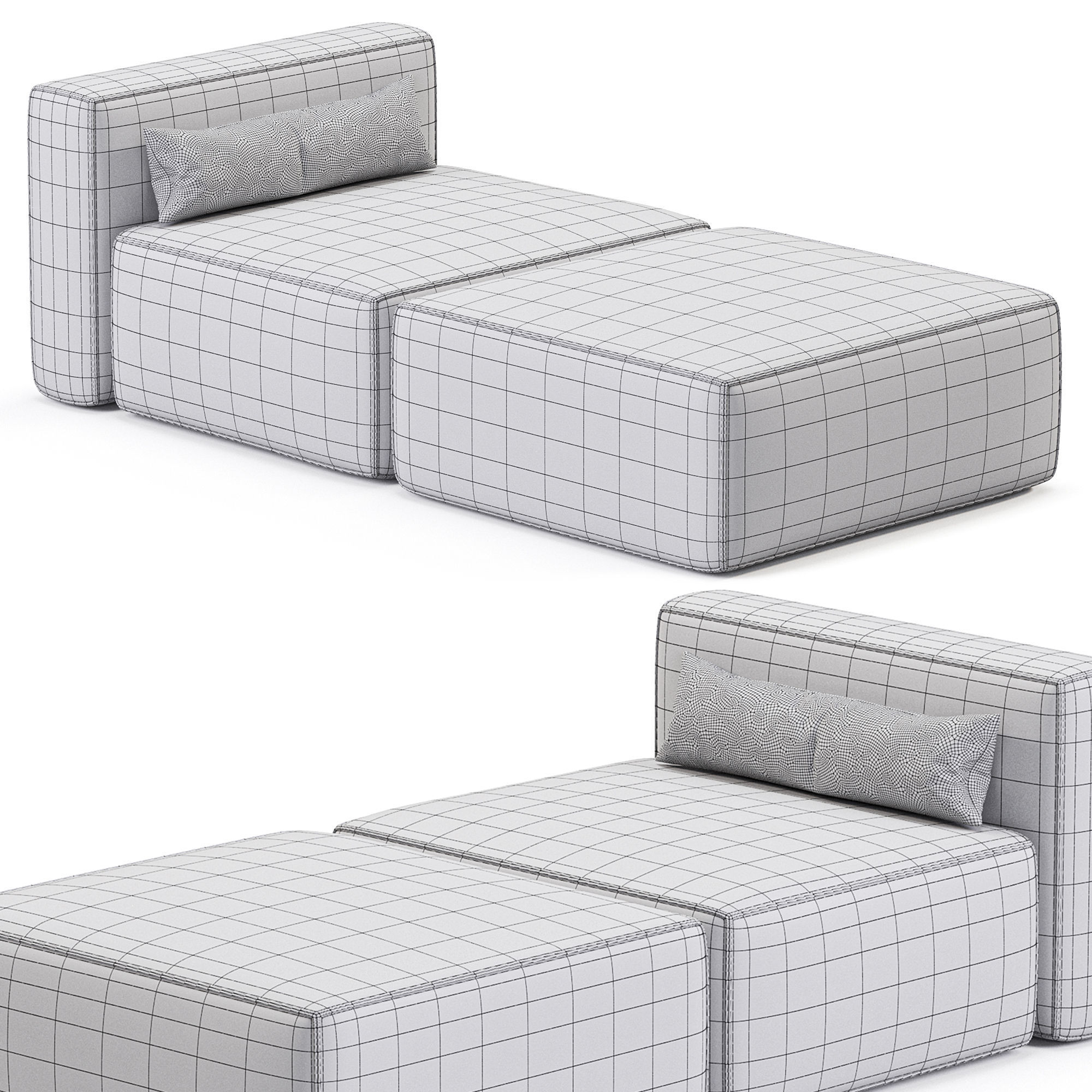 Mix Modular Chaise free 3D model | CGTrader