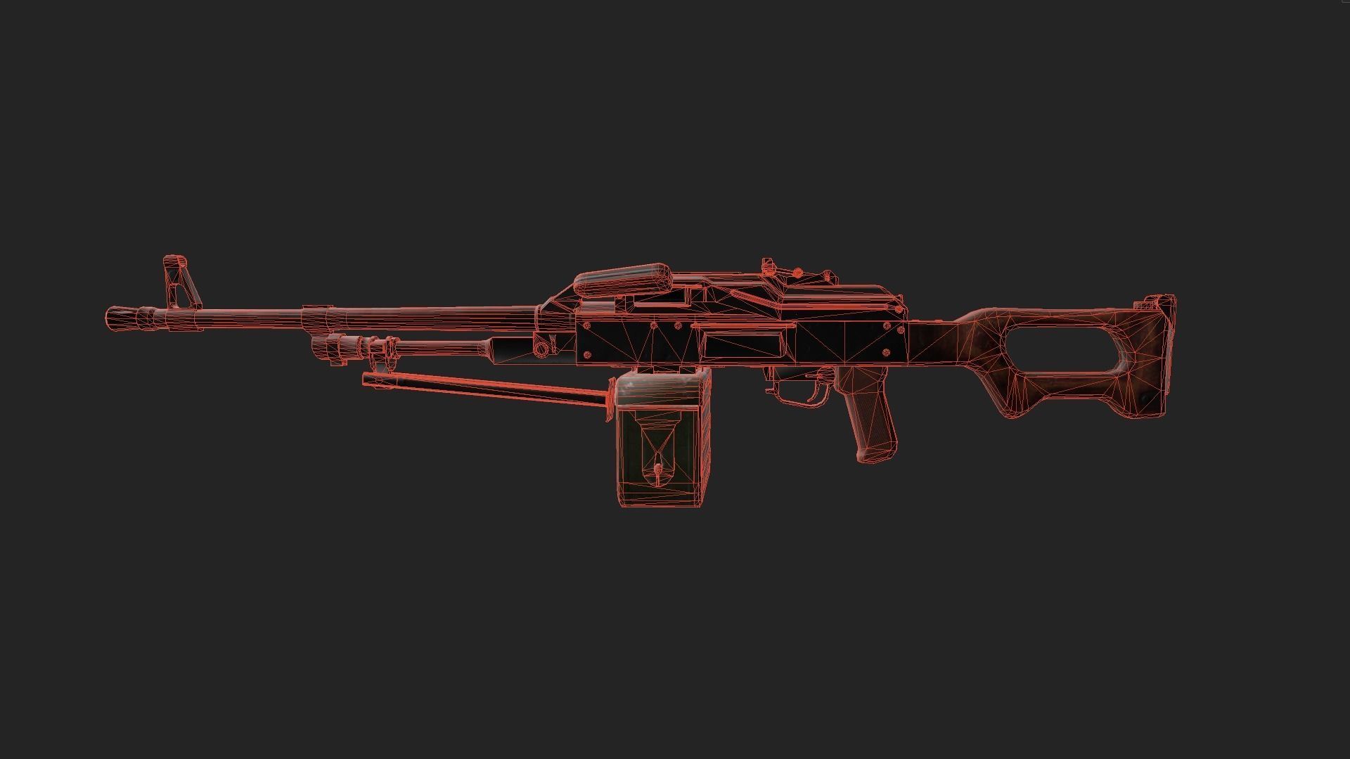 3D model PKM light machine gun VR / AR / low-poly | CGTrader