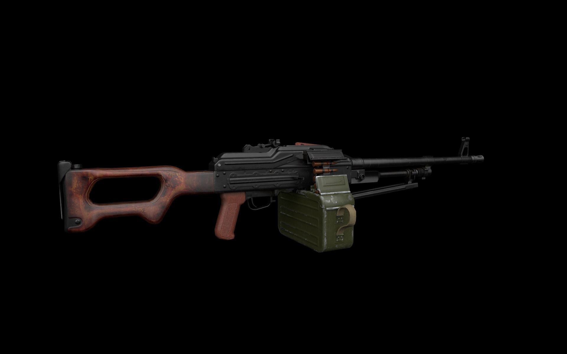 3D model PKM light machine gun VR / AR / low-poly | CGTrader