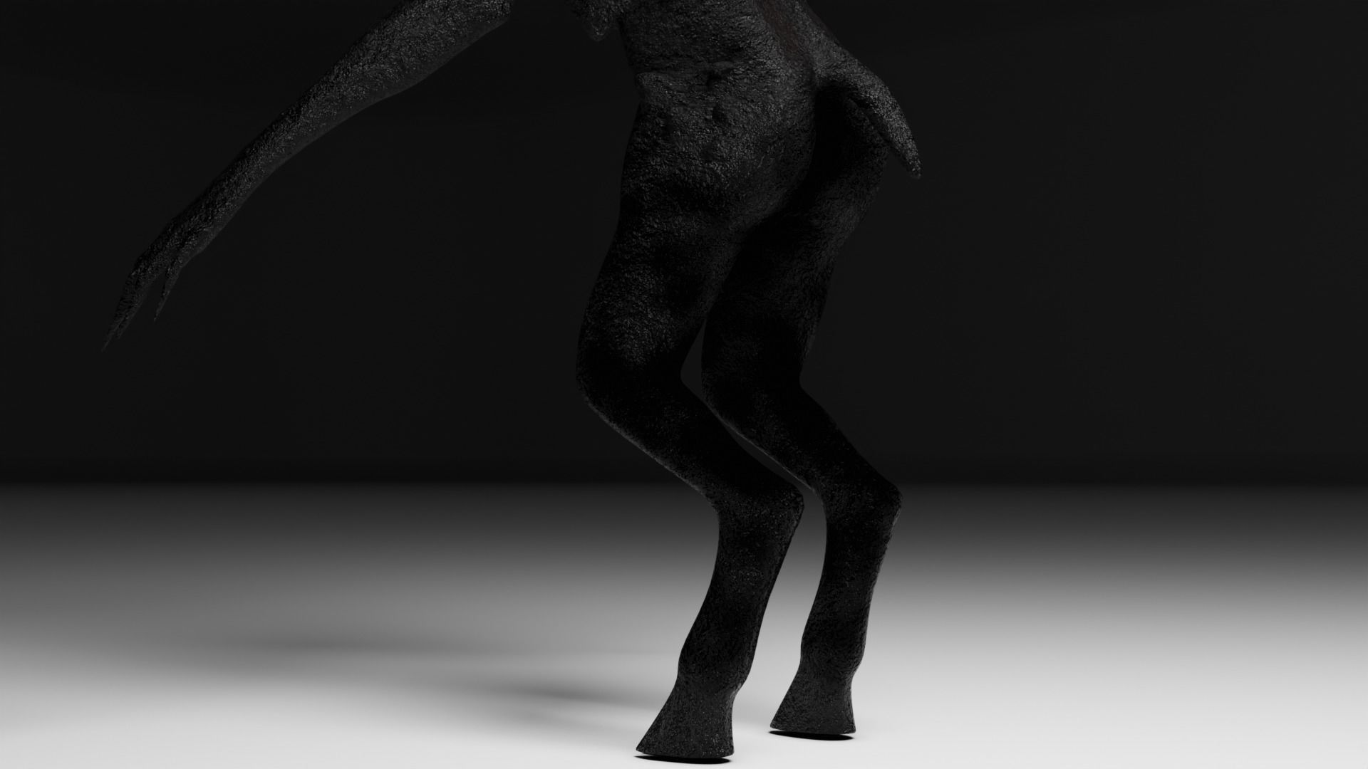 3D model Alien Horror Creature - Black Faun VR / AR / low-poly | CGTrader