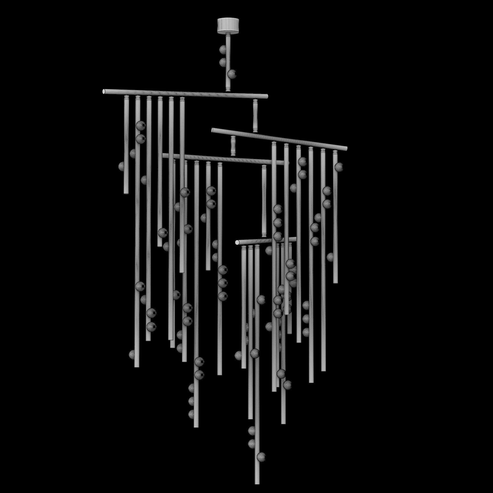 76-bulb Drop System Chandelier 3D model | CGTrader