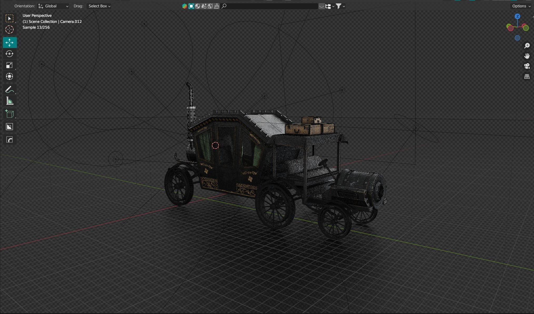 3D model Steampunk Engine Old Medieval Carriage VR / AR / low-poly ...