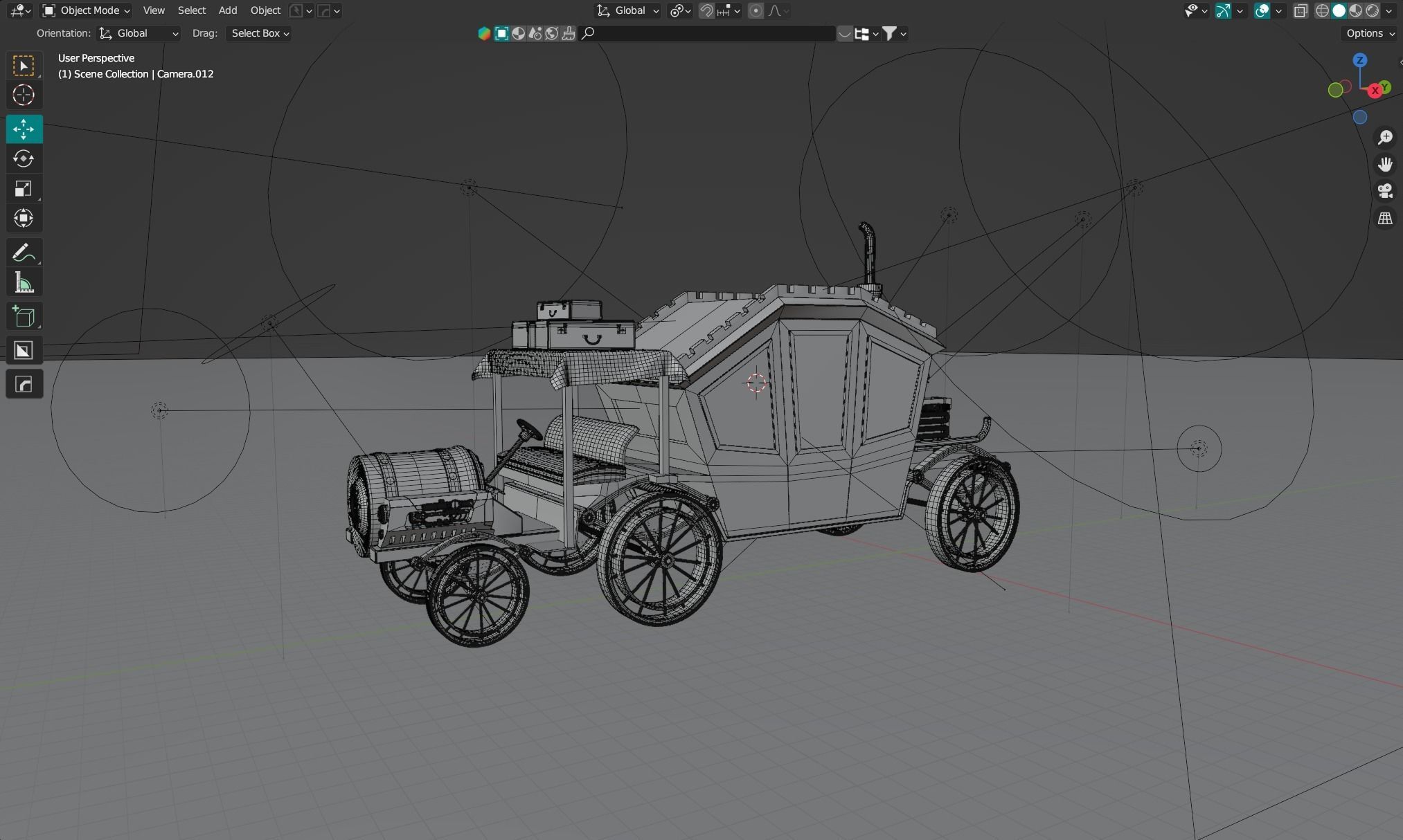 3D model Steampunk Engine Old Medieval Carriage VR / AR / low-poly ...