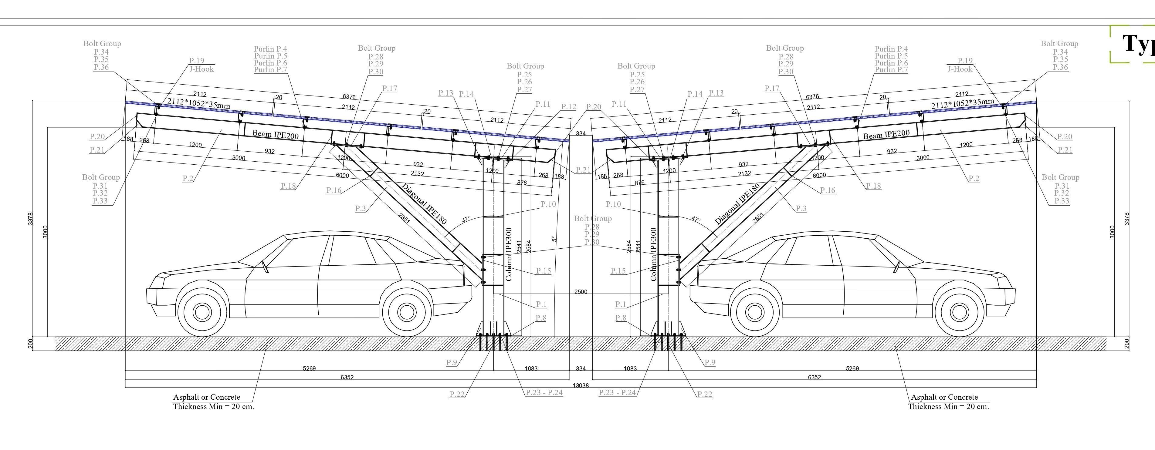 68 kWp Solar Carport Project Type 3 3D model | CGTrader