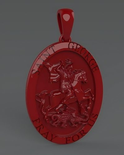 Saint George 3D Model Pendant 3D model 3D printable | CGTrader
