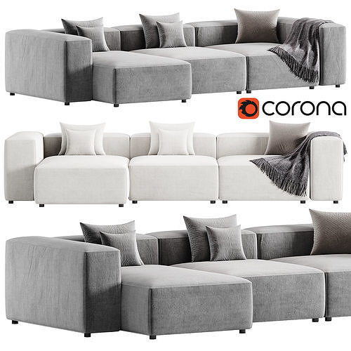 Cosima 3 seat Chaise Longue Sofa By Bolia 3D model | CGTrader