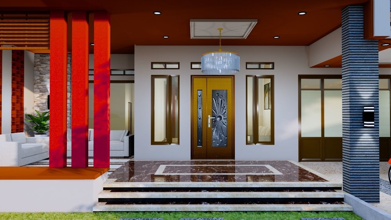 3D model 1 Floor Modern House Design Full Interior Paket VR / AR / low ...