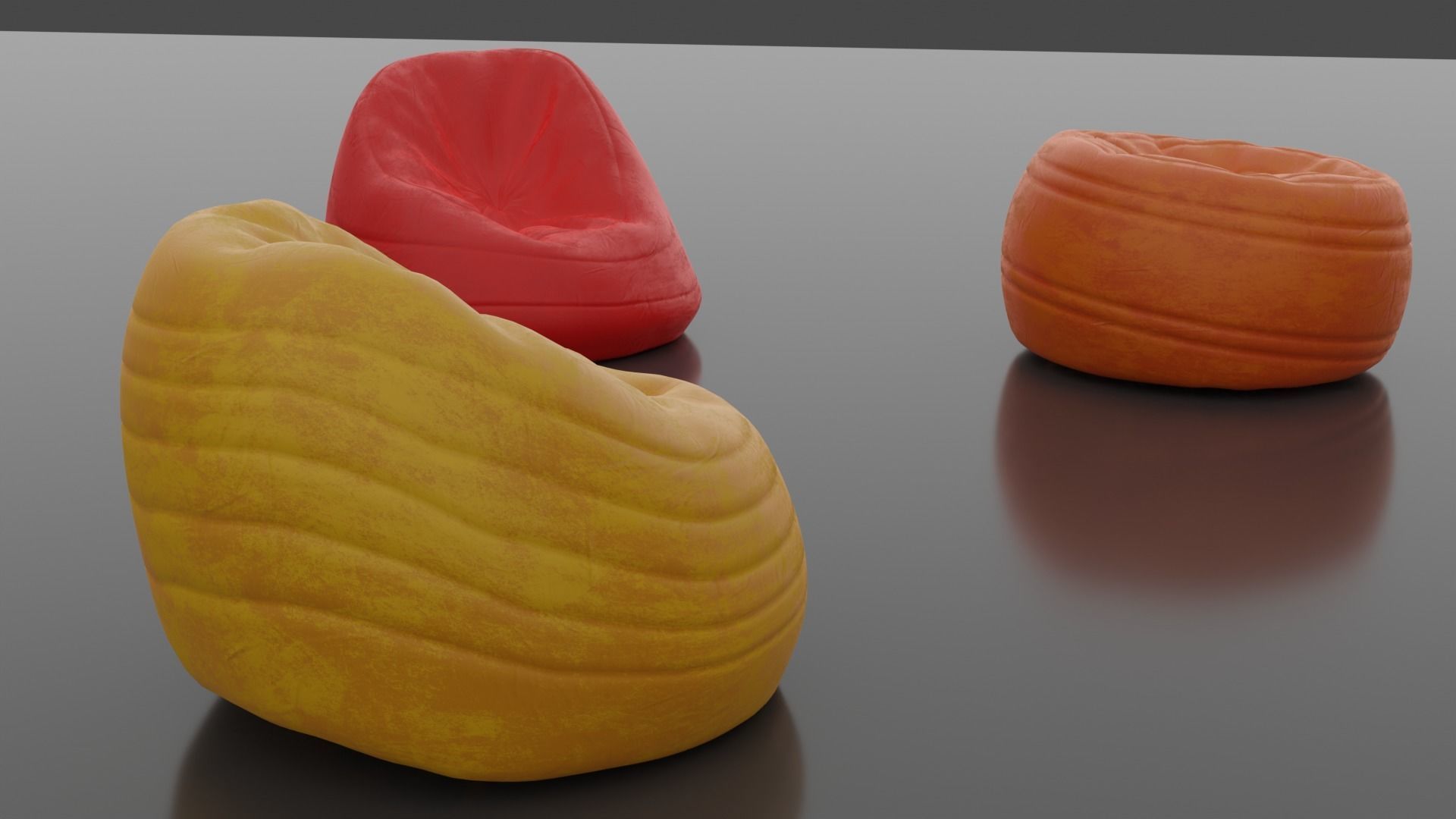 Colorful Bean Bags 3d Model Cgtrader