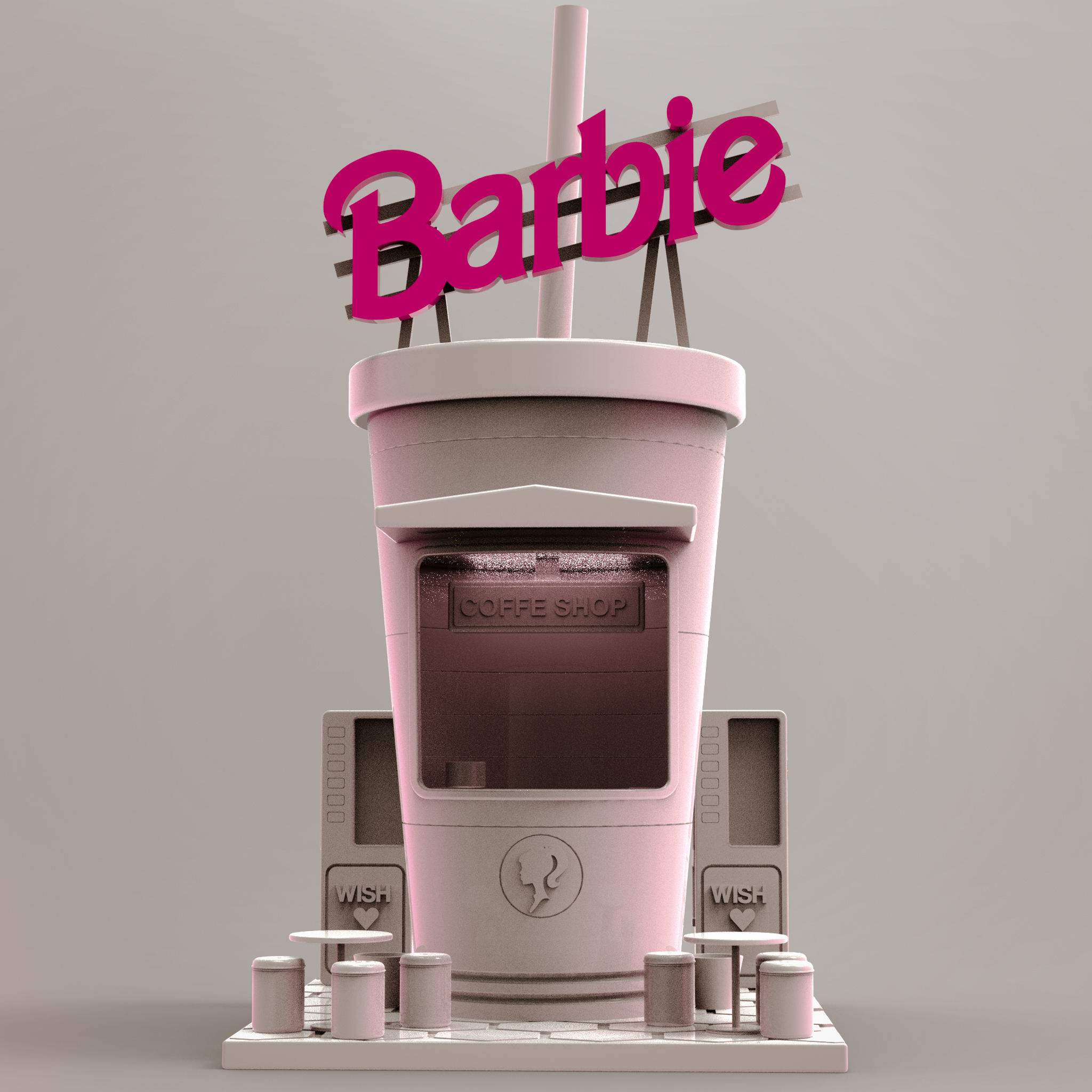 MINIATURE COFFEE SHOP BARBIE INSPIRED 3D PRINT FILES 3D model 3D ...