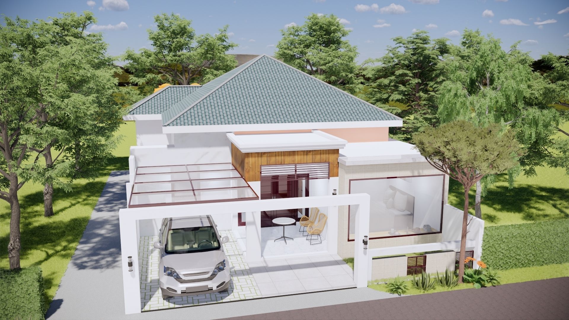 1 Floor Modern House Design Full Interior 3D model | CGTrader