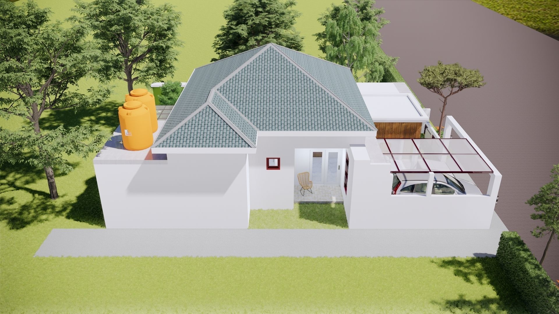 1 Floor Modern House Design Full Interior 3D model | CGTrader