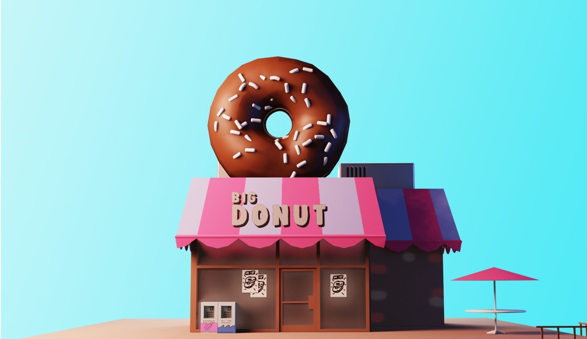 3D model Low Poly Big Donut - Steven Universe VR / AR / low-poly | CGTrader