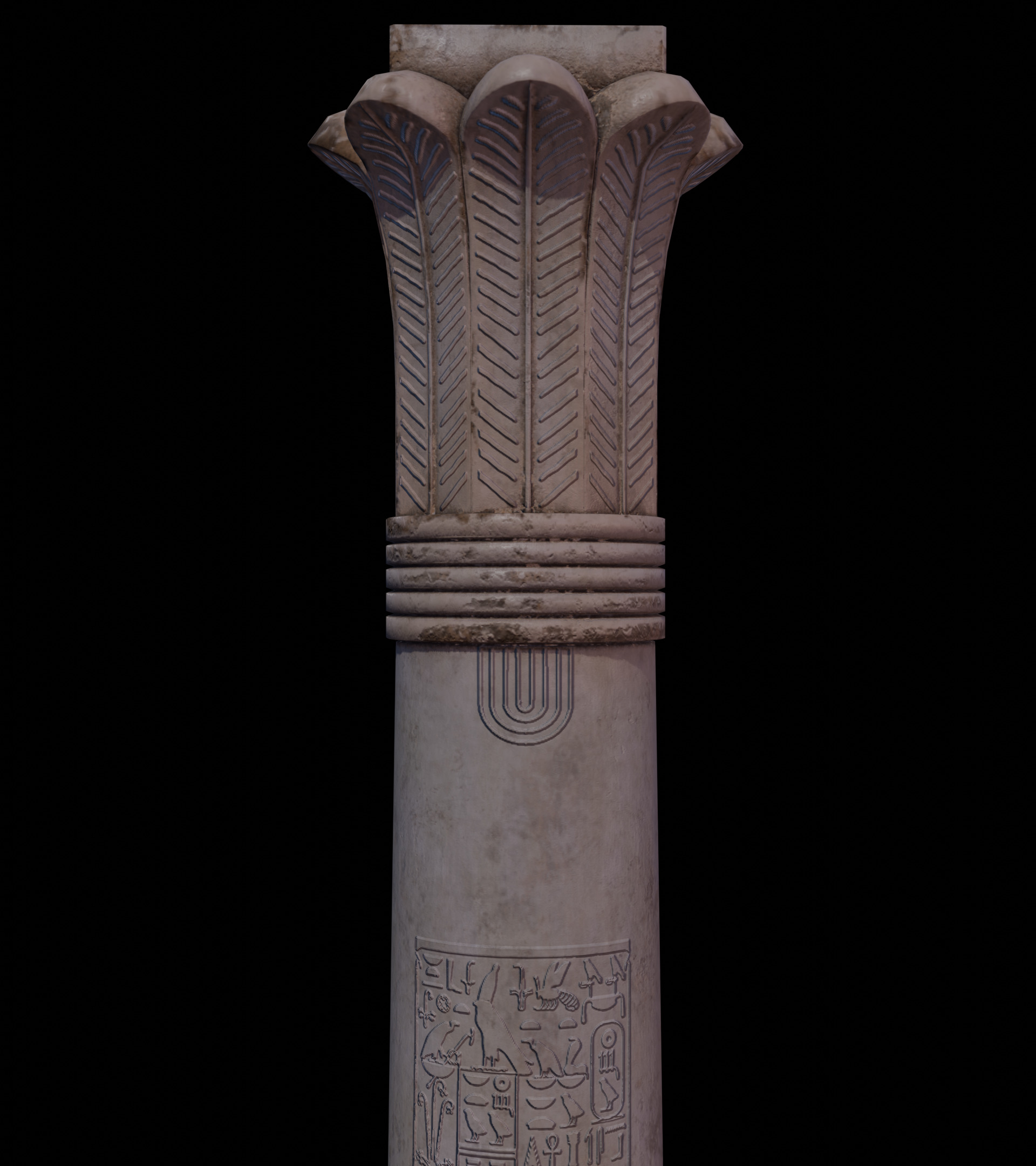 Ancient Egyptian Palm Column 3D model | CGTrader