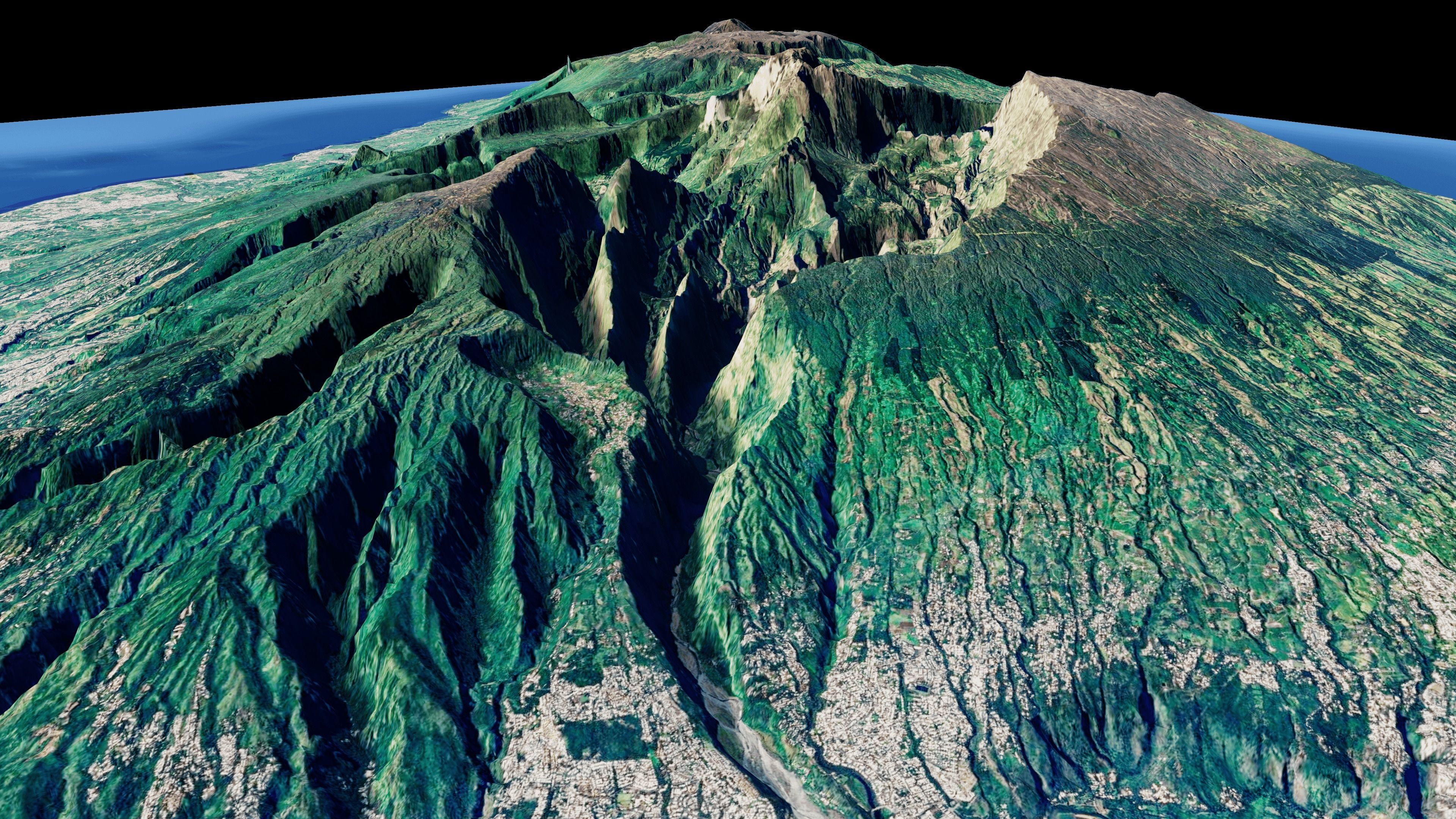 Reunion island full 3d model terrain 3D model | CGTrader