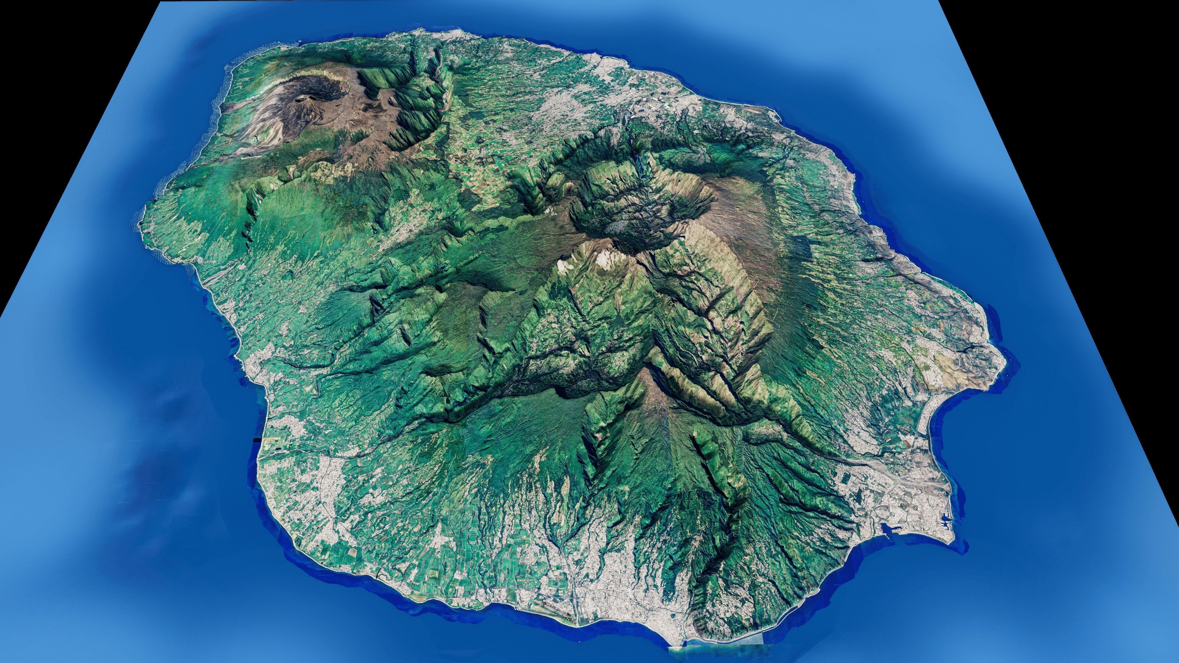 Reunion island full 3d model terrain 3D model | CGTrader
