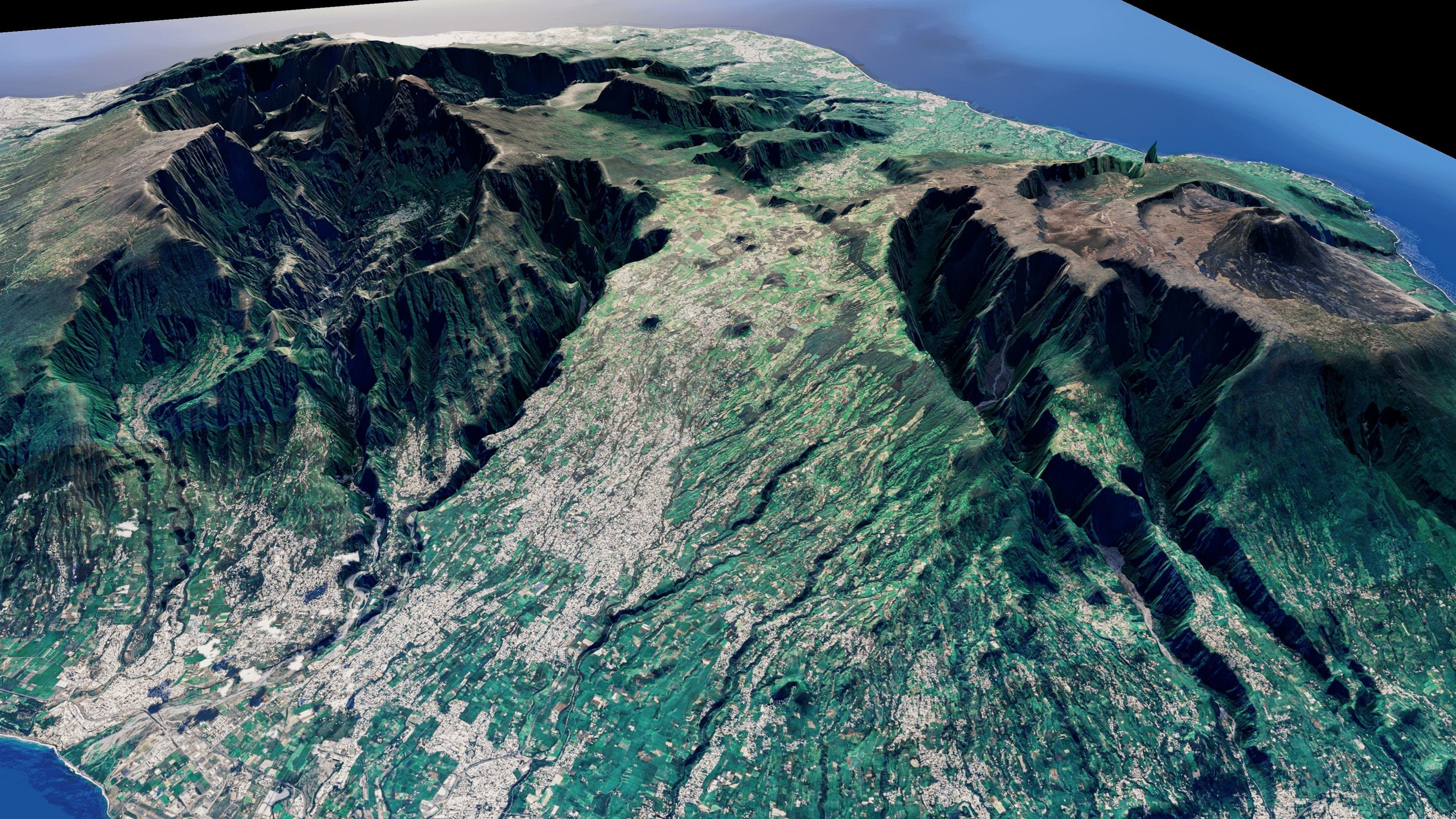Reunion island full 3d model terrain 3D model | CGTrader