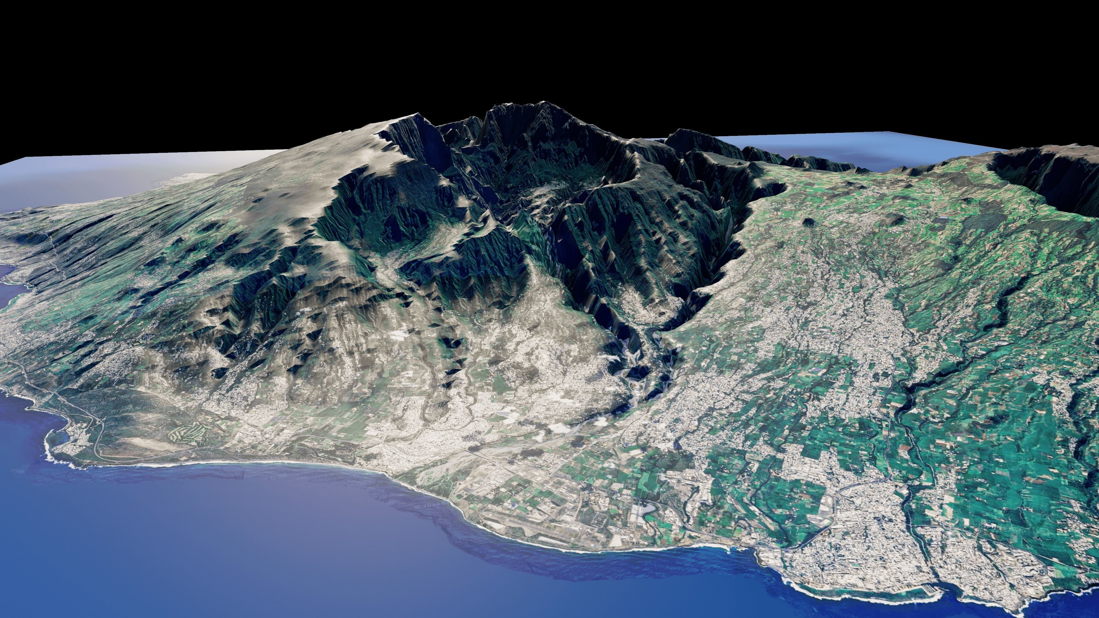 Reunion island full 3d model terrain 3D model | CGTrader