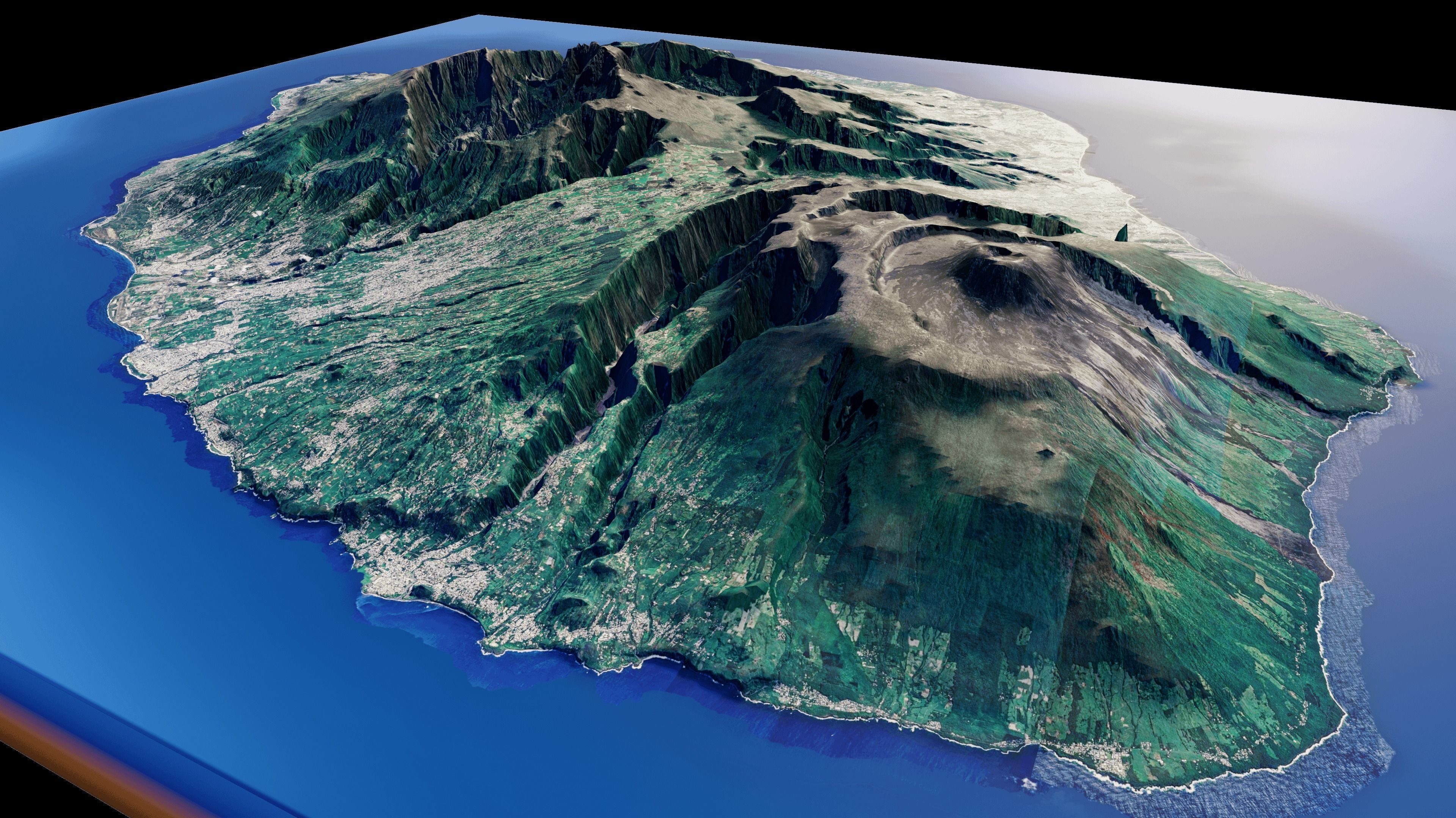 Reunion island full 3d model terrain 3D model | CGTrader