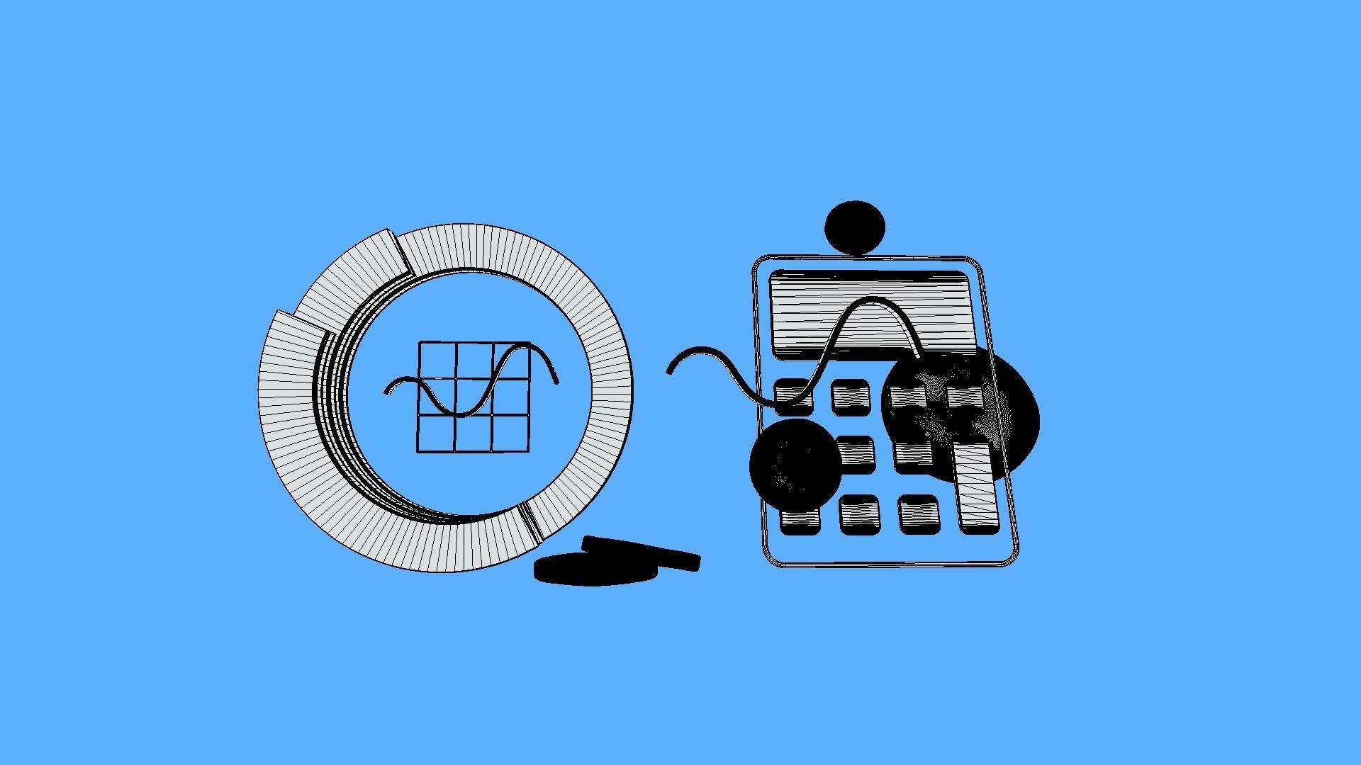 Graph calculator analytics 3D model | CGTrader