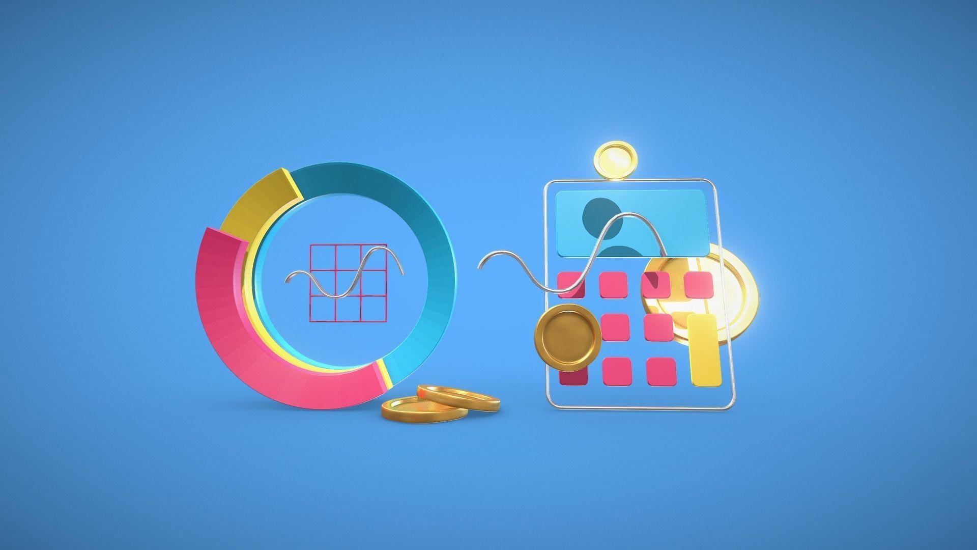 Graph calculator analytics 3D model | CGTrader