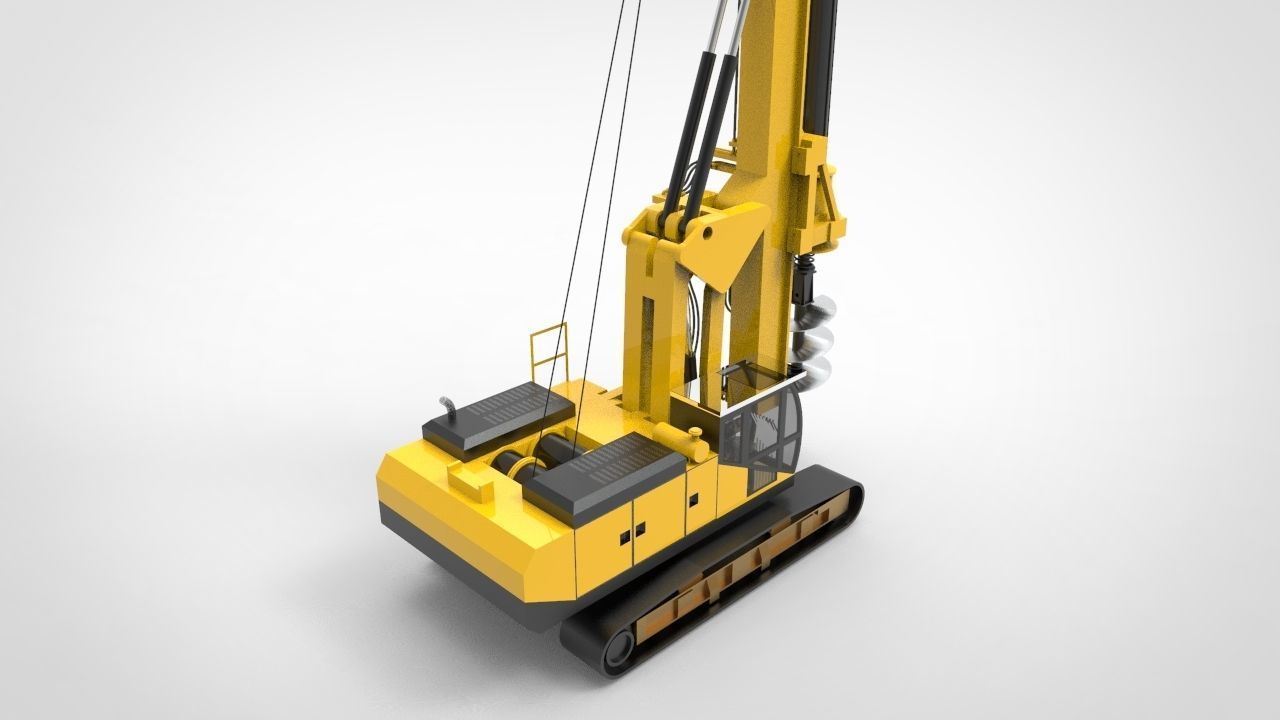 pile drilling machine 3D model | CGTrader