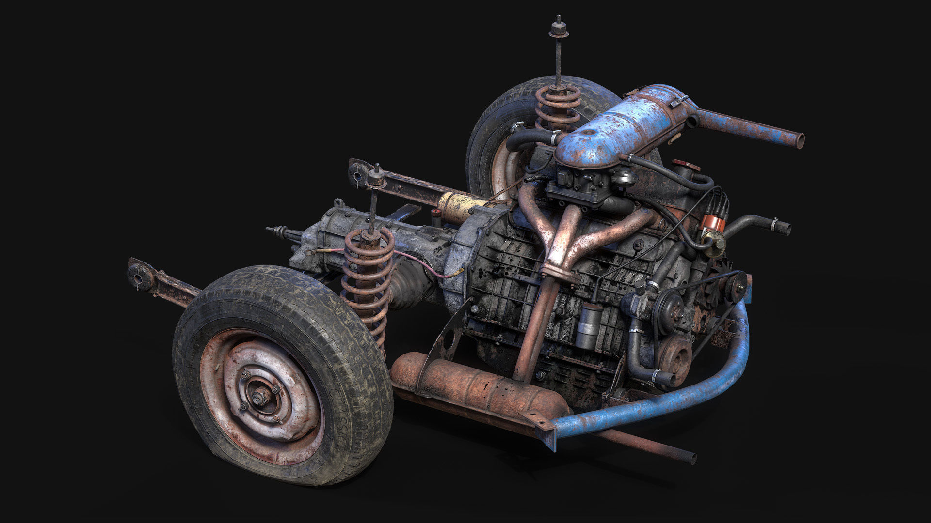 3D model Old car engine VR / AR / low-poly | CGTrader