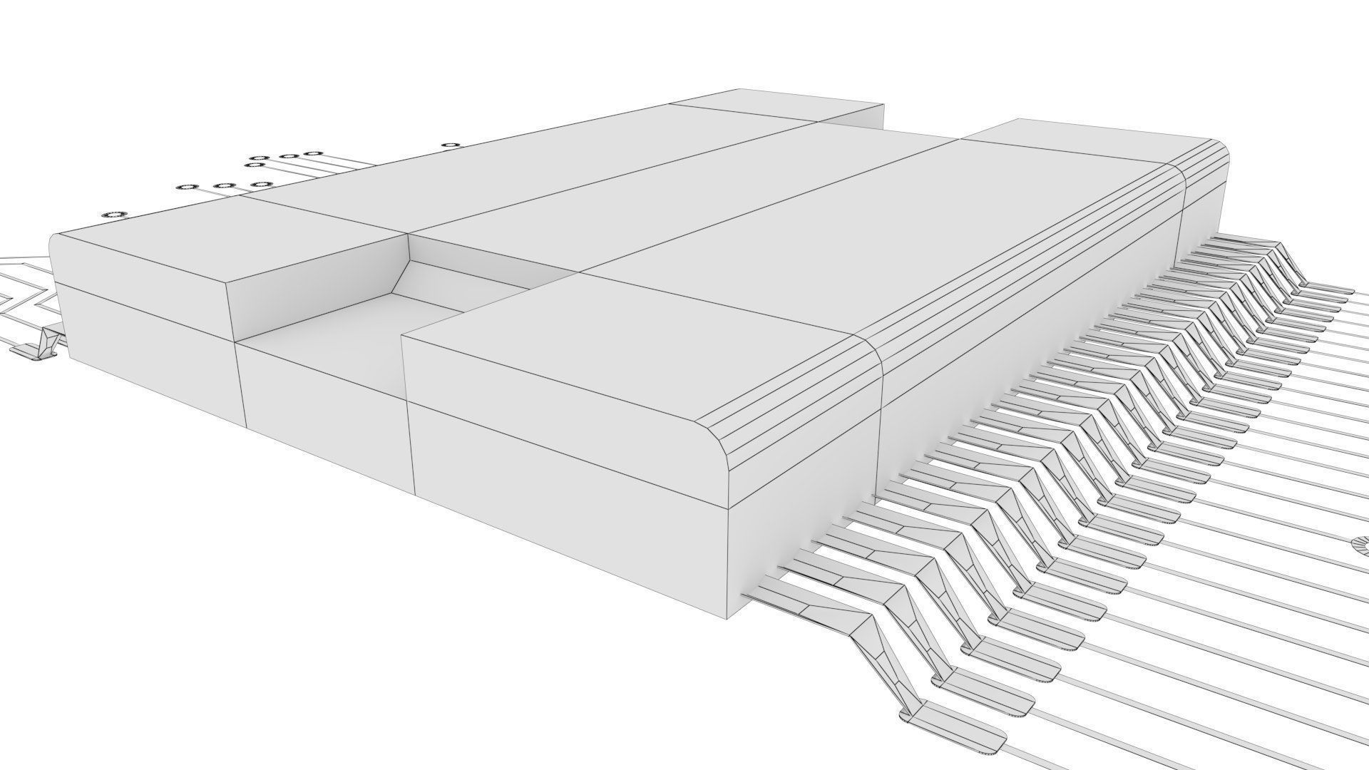 3D model DIP-52 or SOIC Surface Mounted Integrated Circuit Chip VR / AR ...