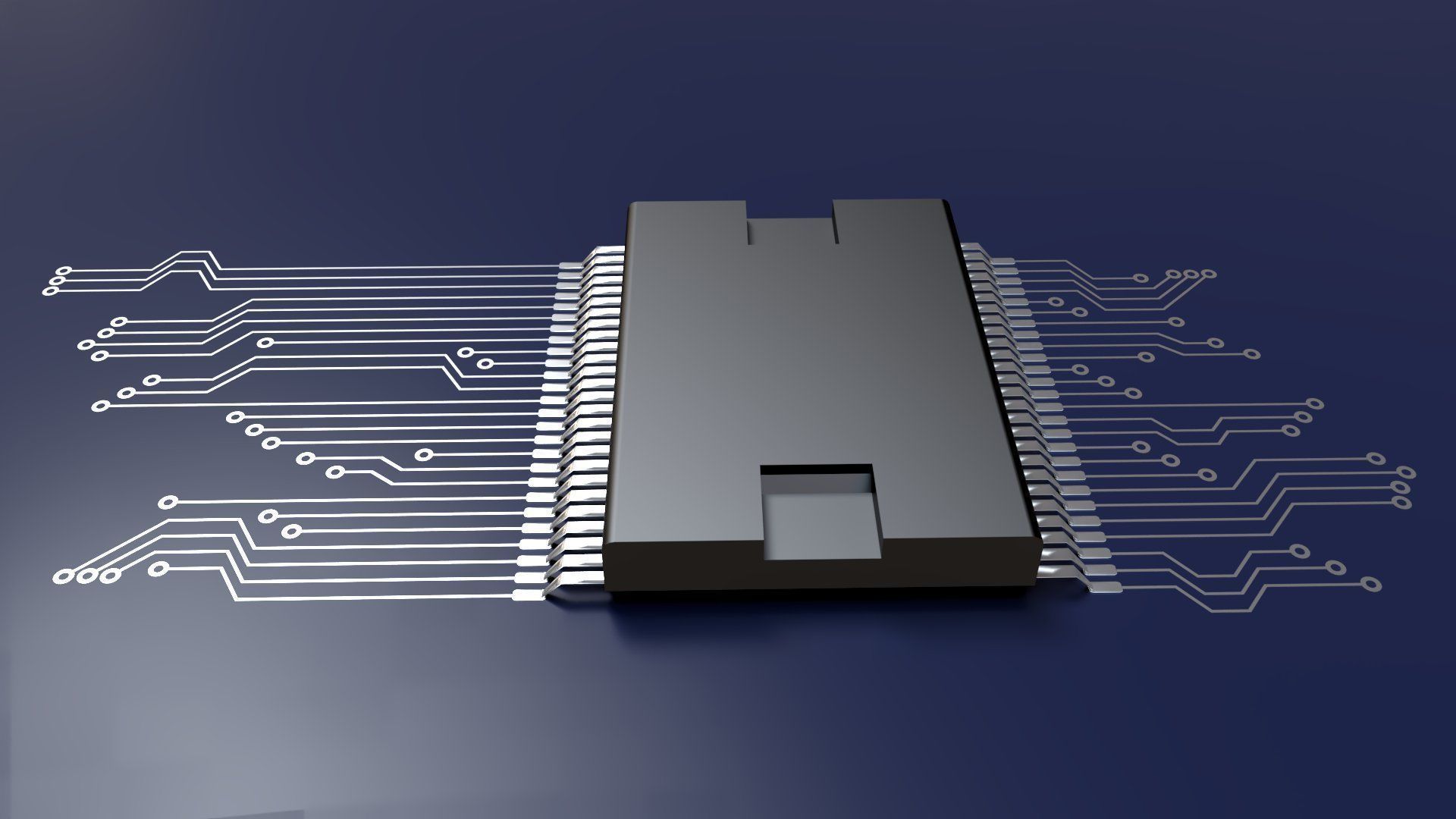 3D model DIP-52 or SOIC Surface Mounted Integrated Circuit Chip VR / AR ...