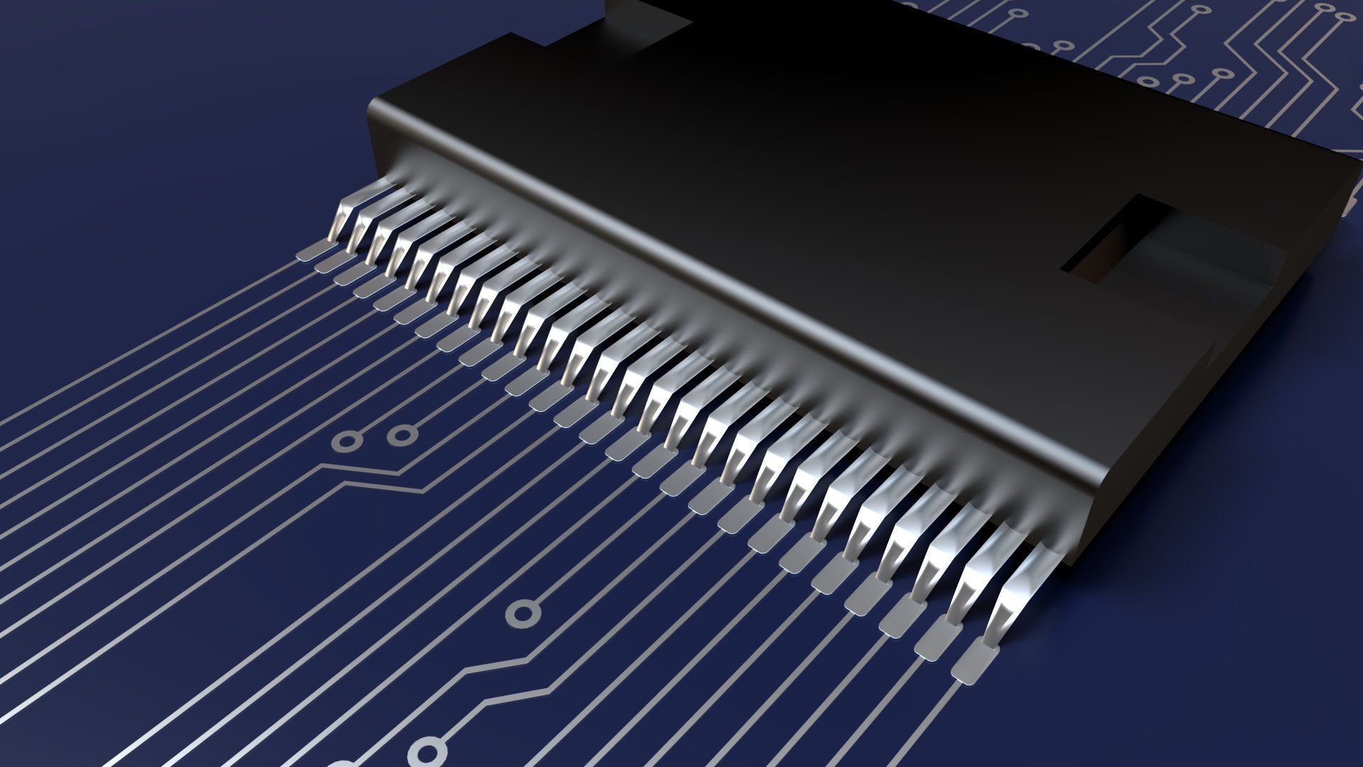 3D model DIP-52 or SOIC Surface Mounted Integrated Circuit Chip VR / AR ...