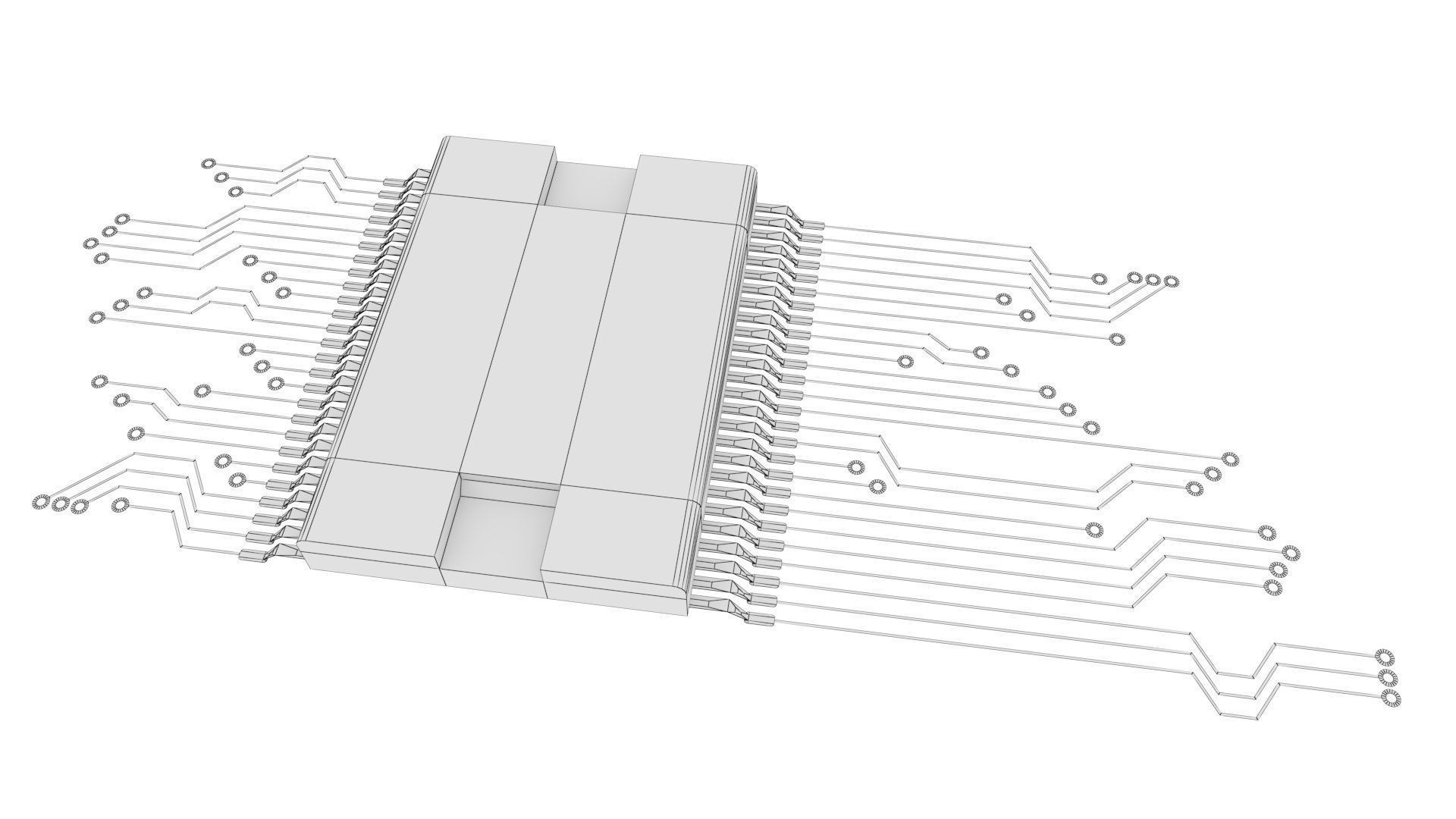 3D model DIP-52 or SOIC Surface Mounted Integrated Circuit Chip VR / AR ...