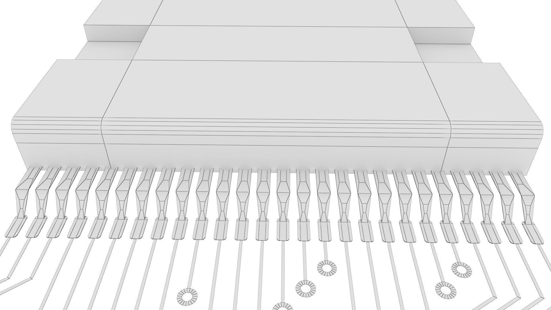 3D model DIP-52 or SOIC Surface Mounted Integrated Circuit Chip VR / AR ...