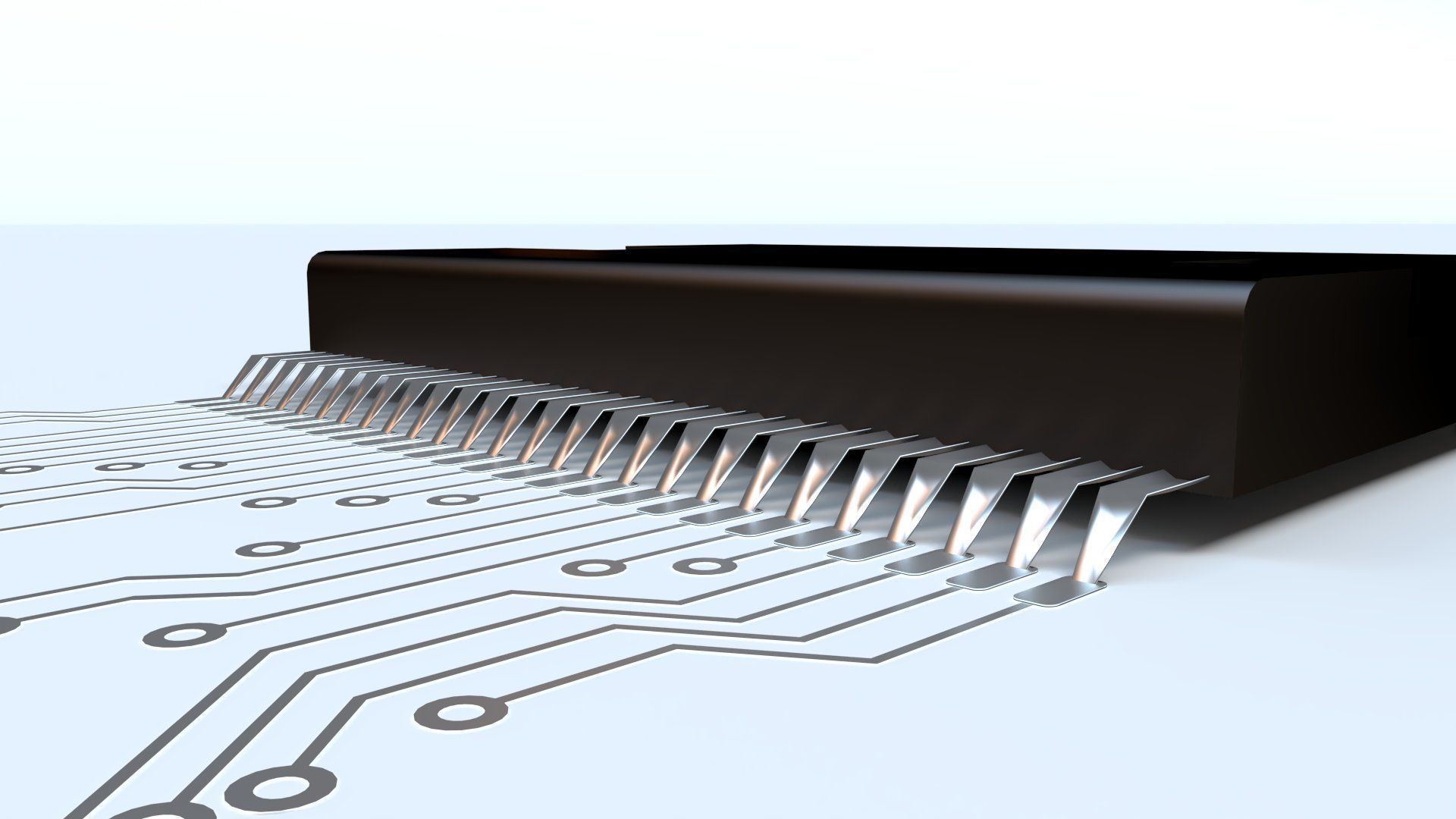 3D model DIP-52 or SOIC Surface Mounted Integrated Circuit Chip VR / AR ...