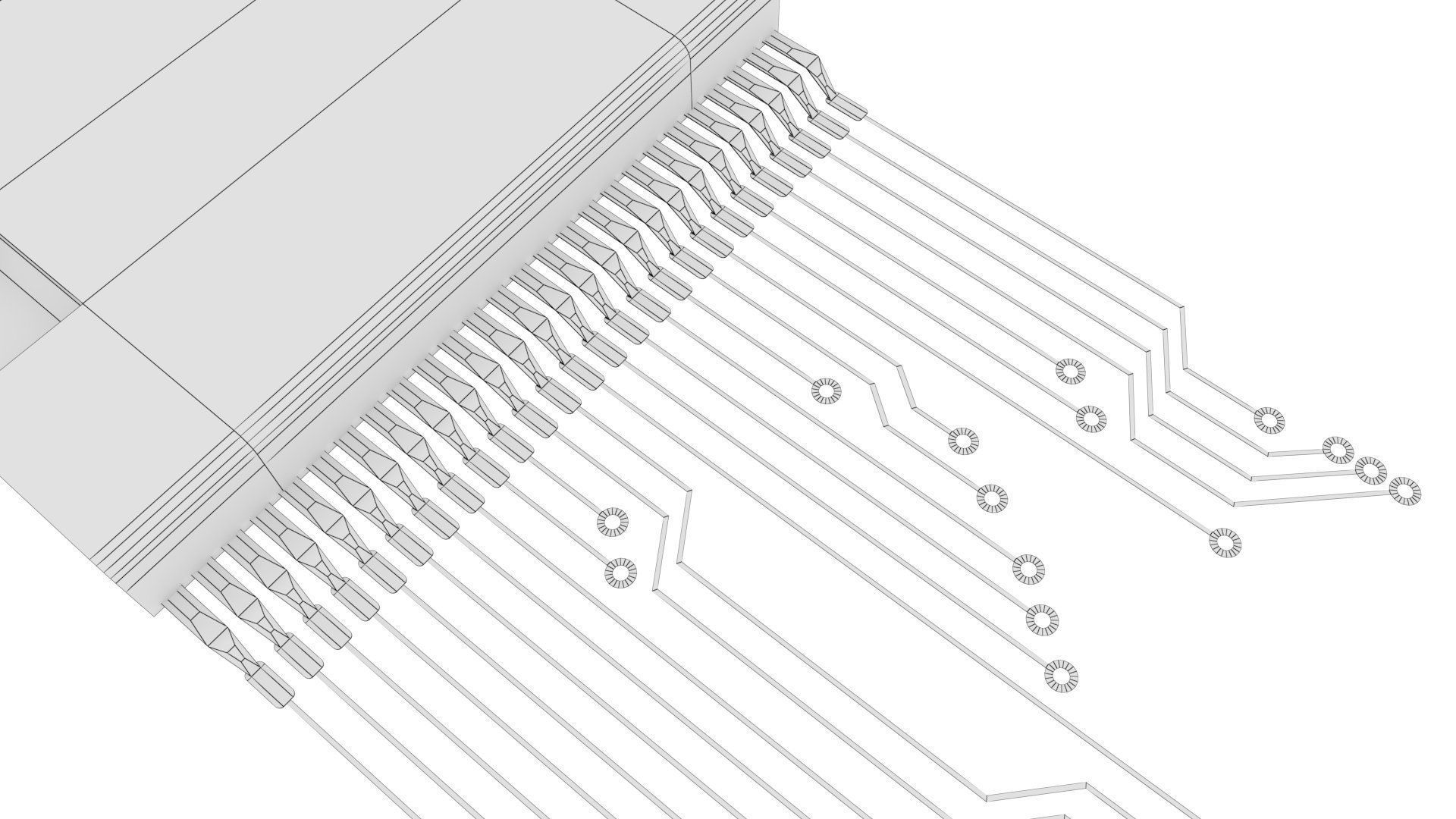 3D model DIP-52 or SOIC Surface Mounted Integrated Circuit Chip VR / AR ...