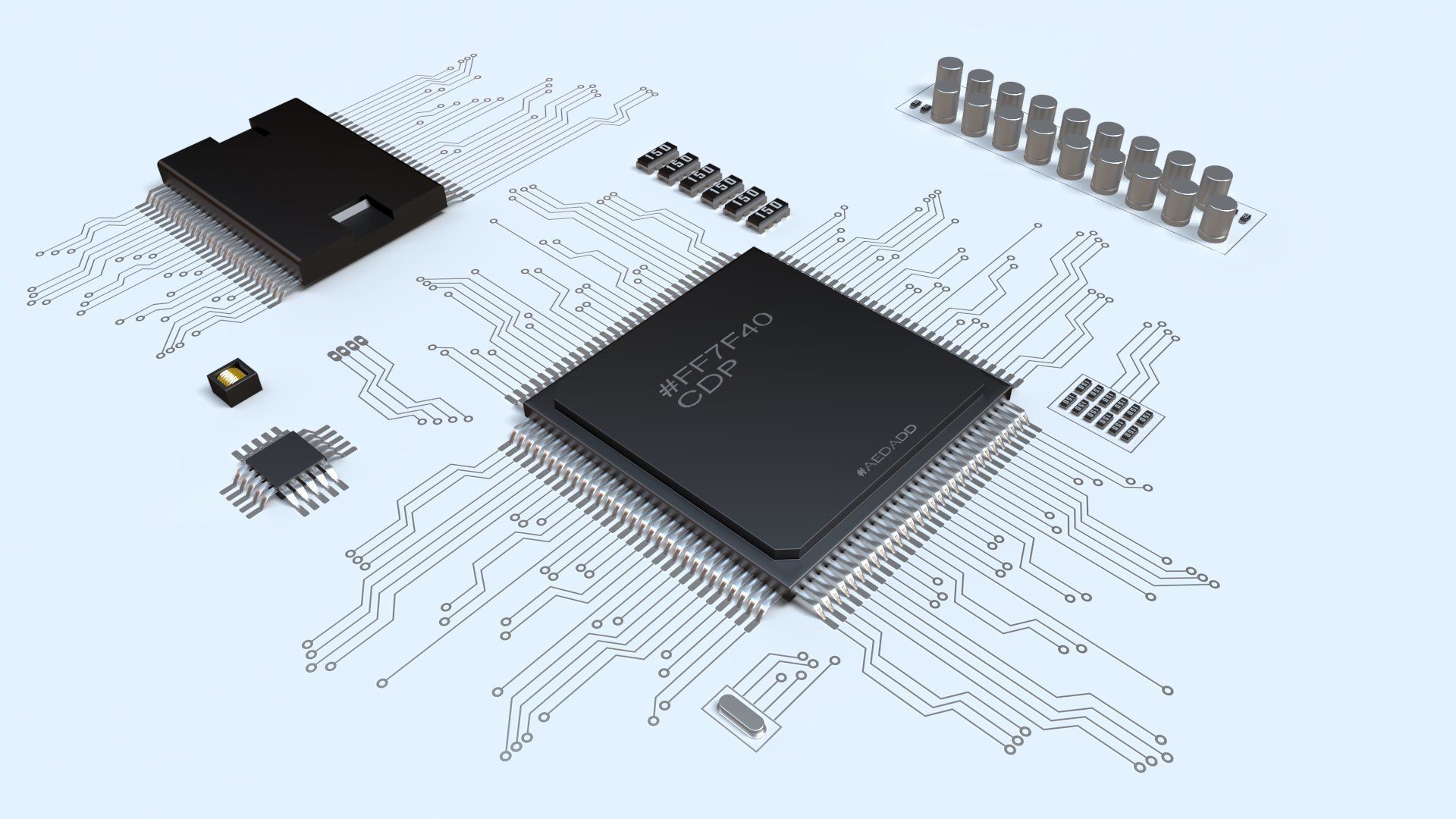 3D model Motherboard Chips and Components VR / AR / low-poly | CGTrader