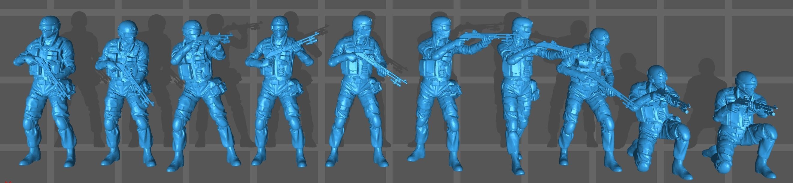 Special forces soldiers armed police soldiers special police 3D model ...