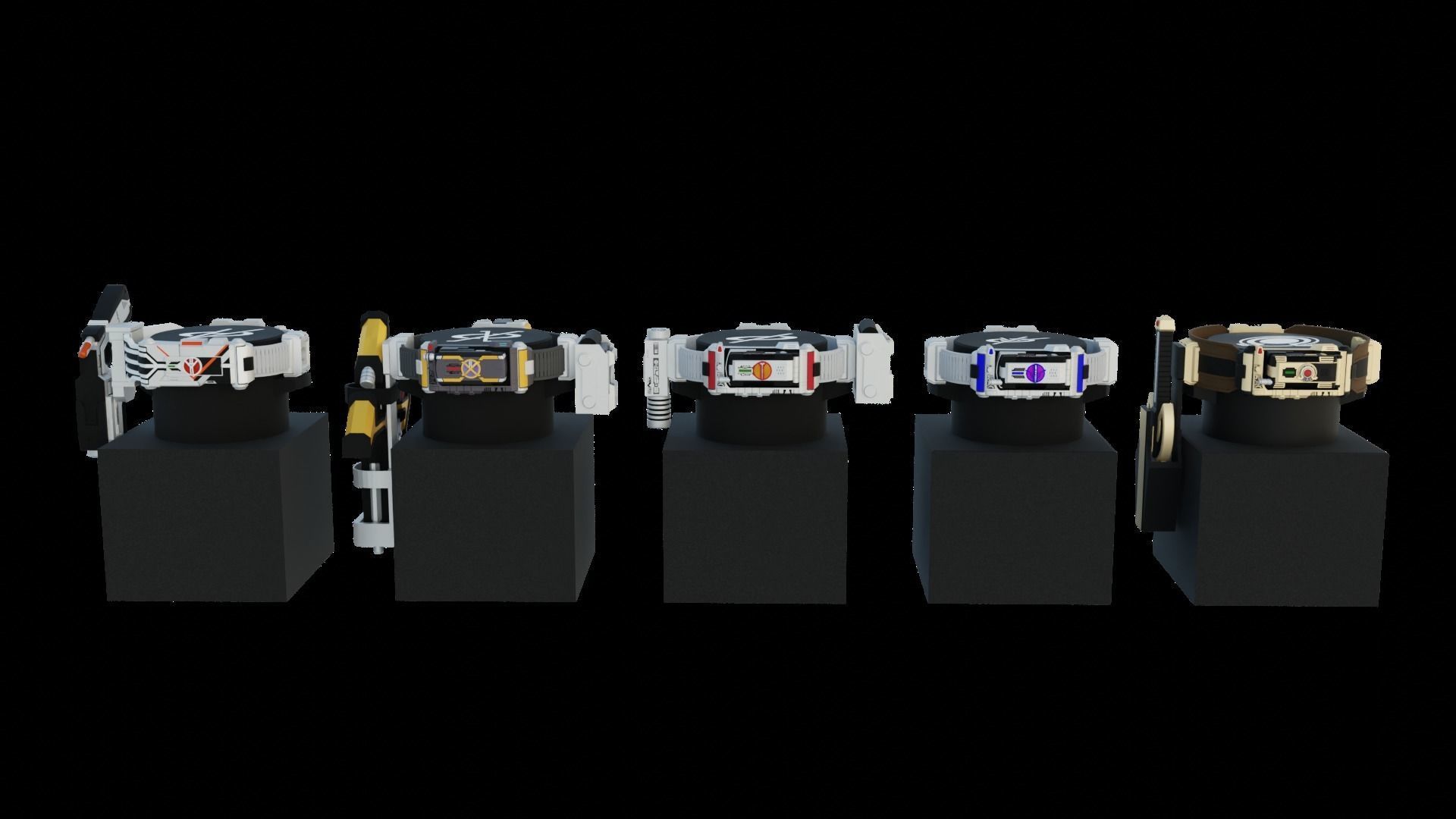 5 Packs Belt Kamen rider Faiz Kaixa Delta Psyga Orga 3D model | CGTrader