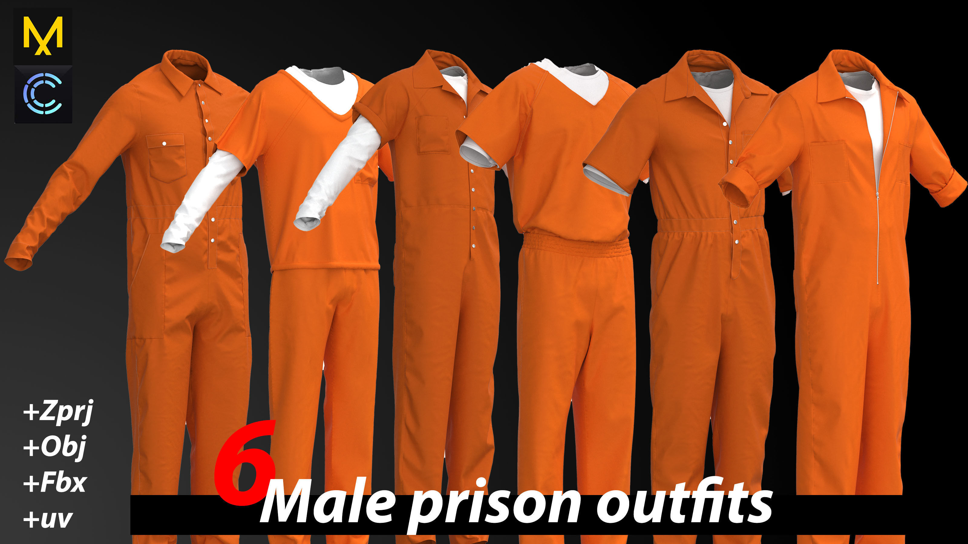 Male prison outfits 3D model | CGTrader