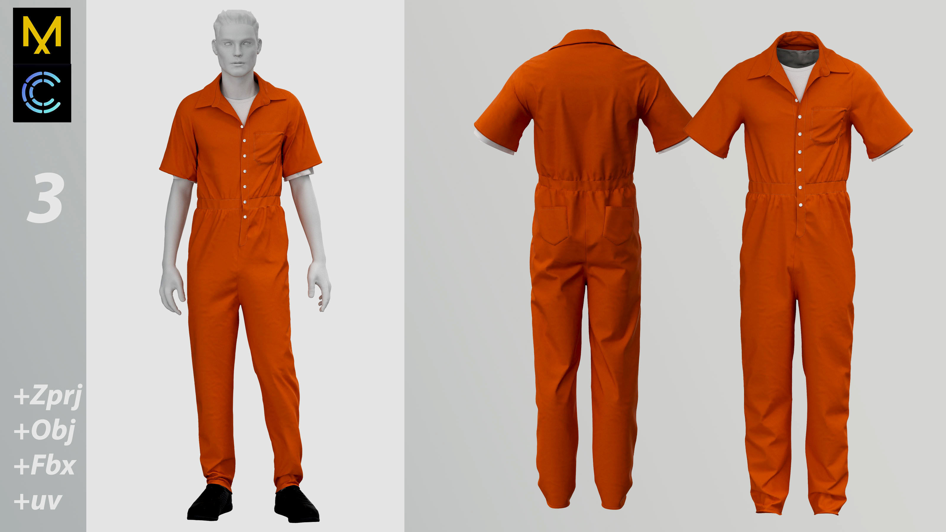 Male prison outfits 3D model | CGTrader