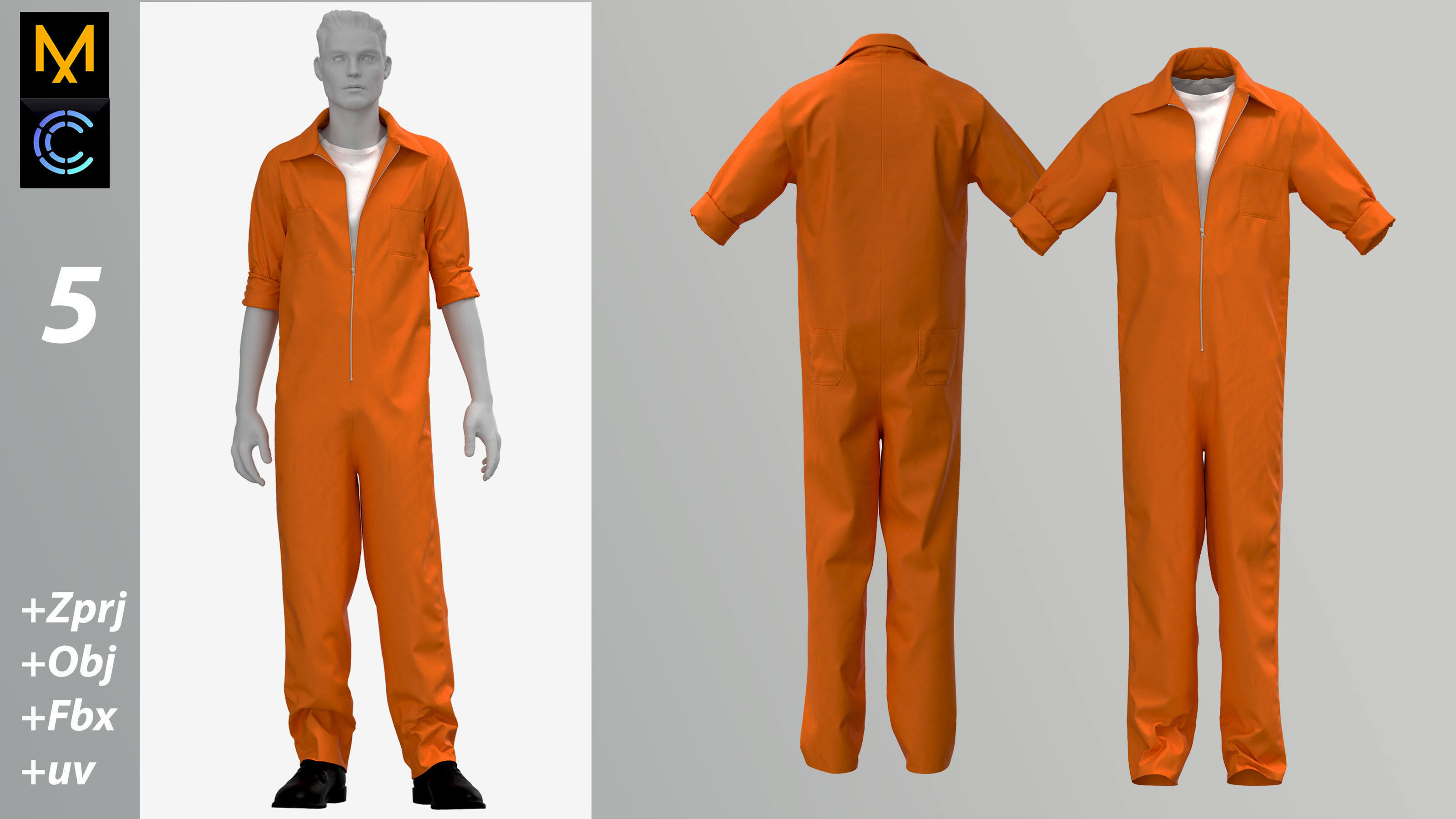 Male prison outfits 3D model | CGTrader