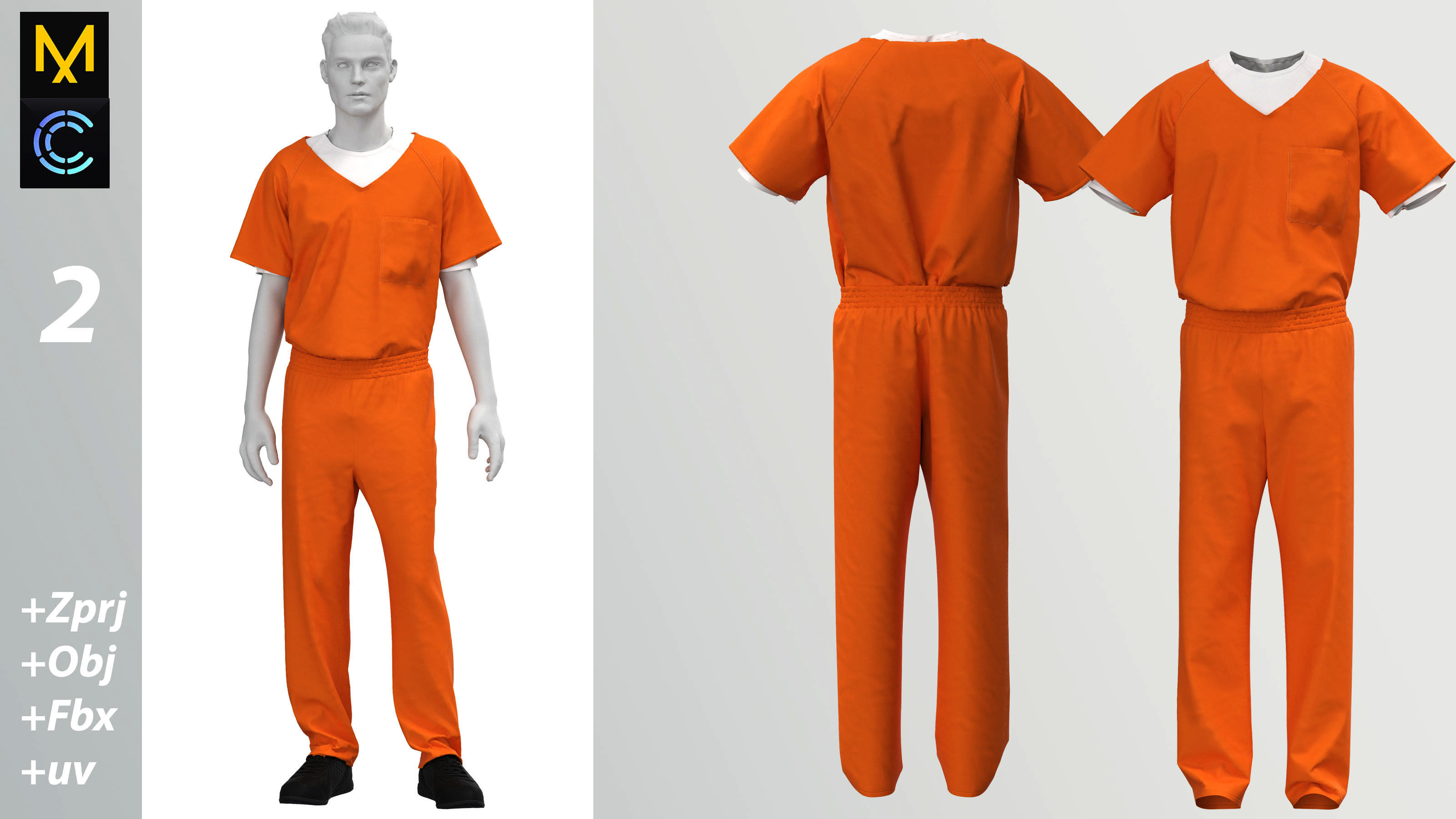 Male prison outfits 3D model | CGTrader